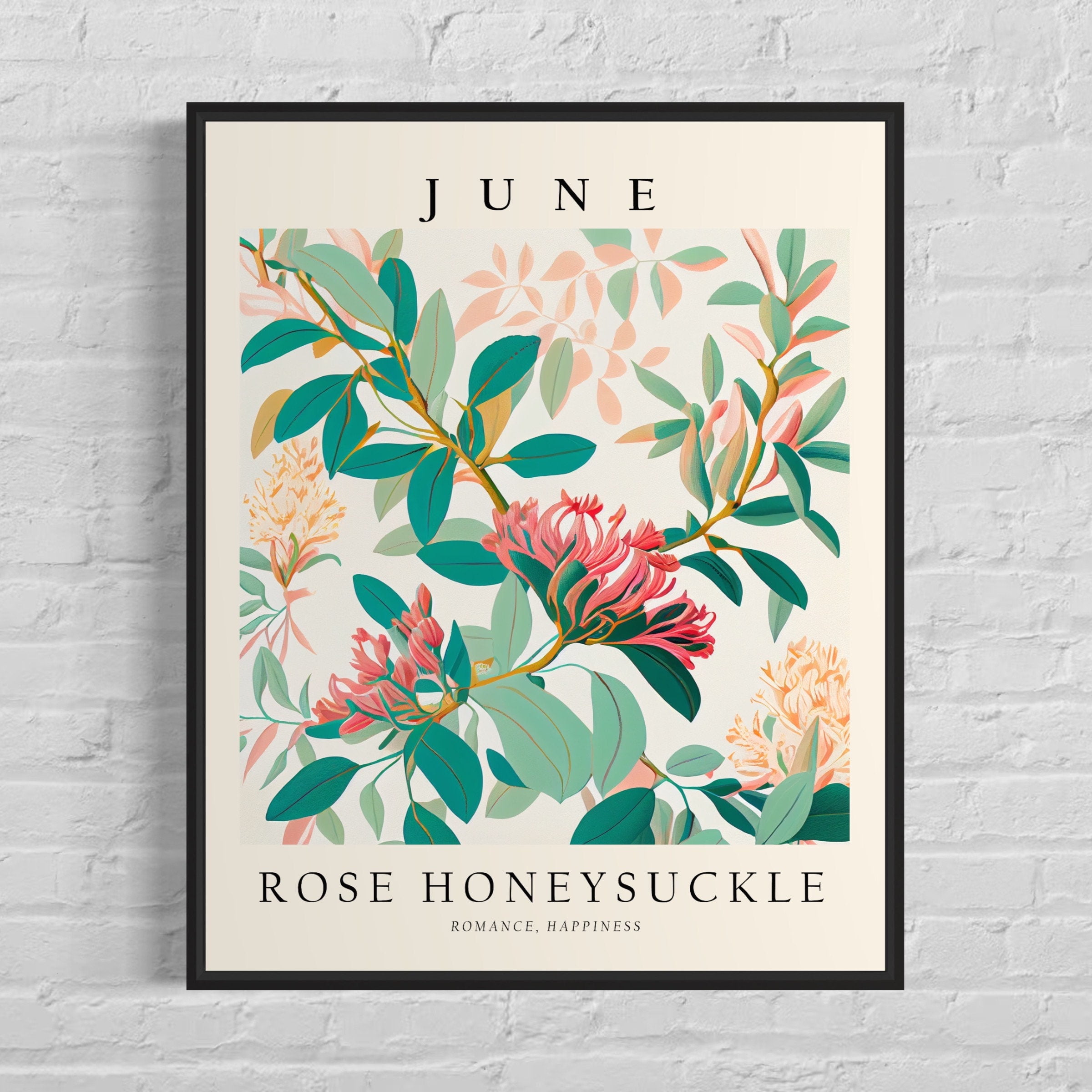 Onimhouse Poster June Flower Month Art Print, Month Flower Market ...