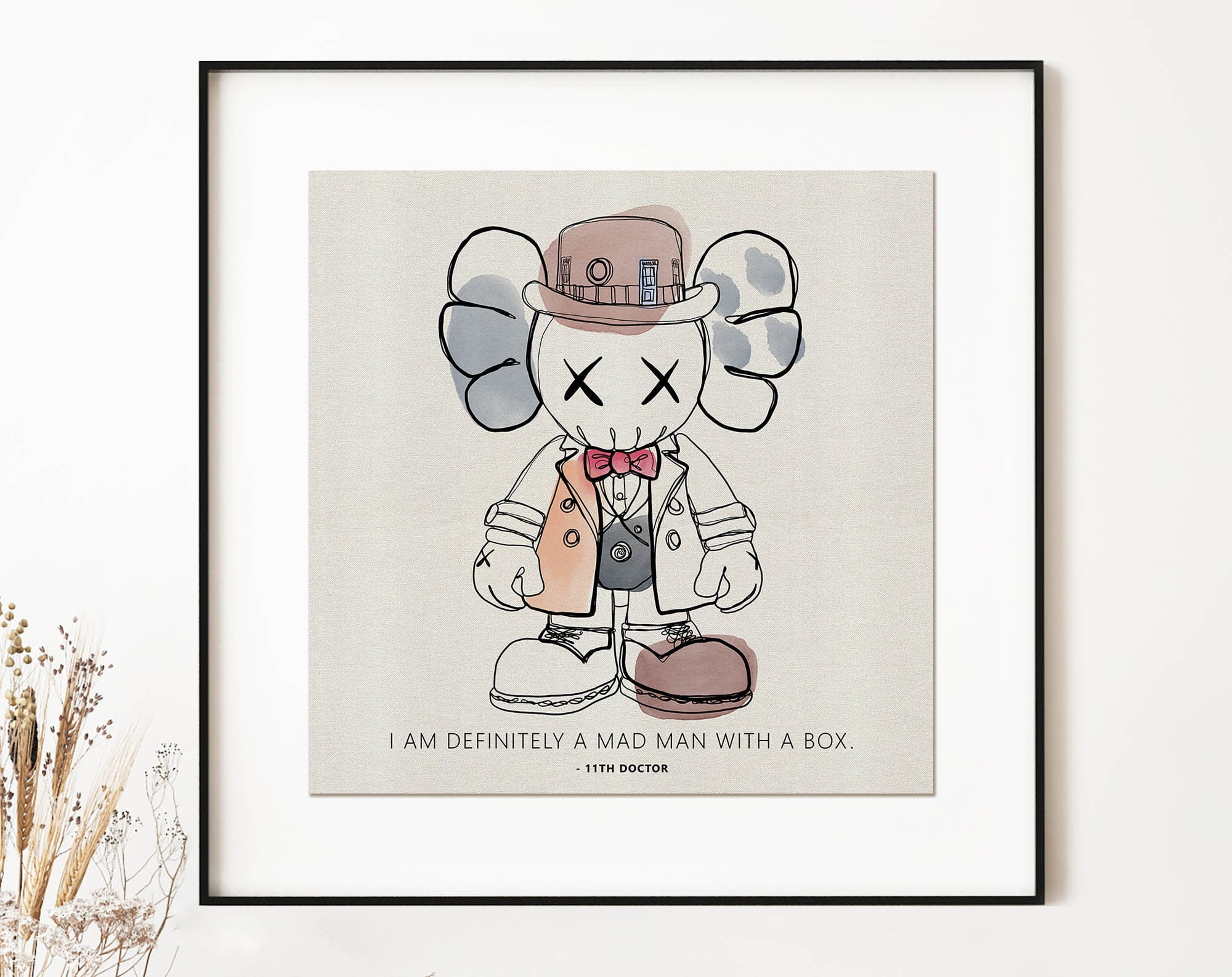 Onimhouse Poster Kaws Companion 11Th Doctor - Abstract Art - Line Art ...