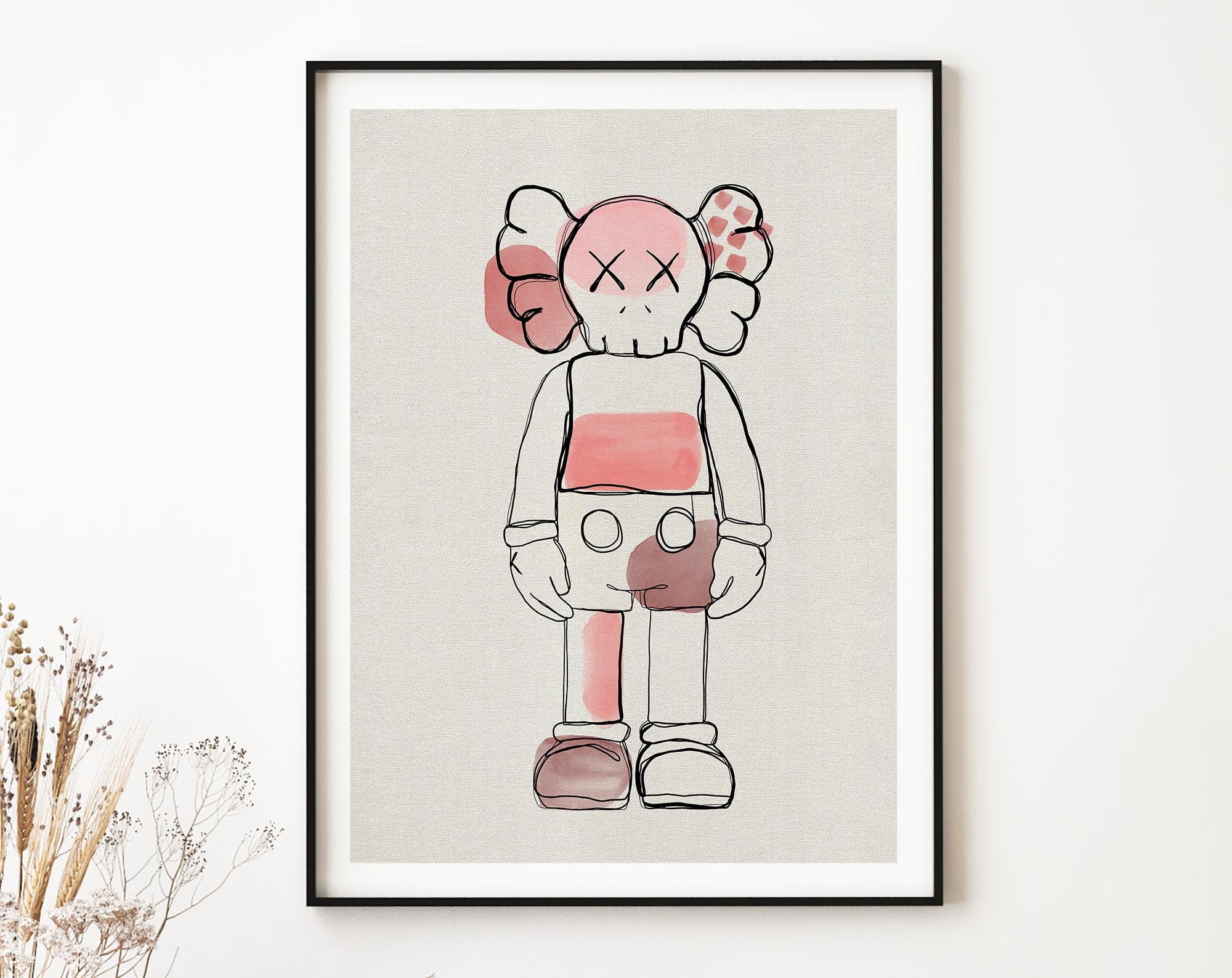 Onimhouse Poster Kaws Companion Blush Luxury Artwork - Abstract Art ...