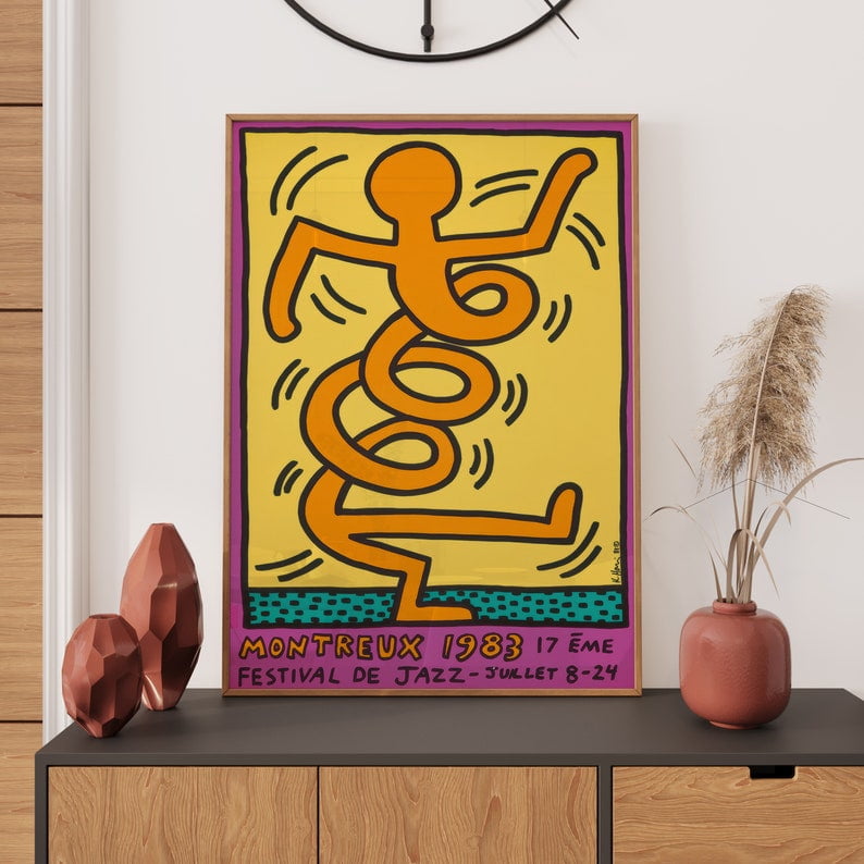 Onimhouse Poster Keith Haring Wall Art: Retro Poster, Keith Haring ...