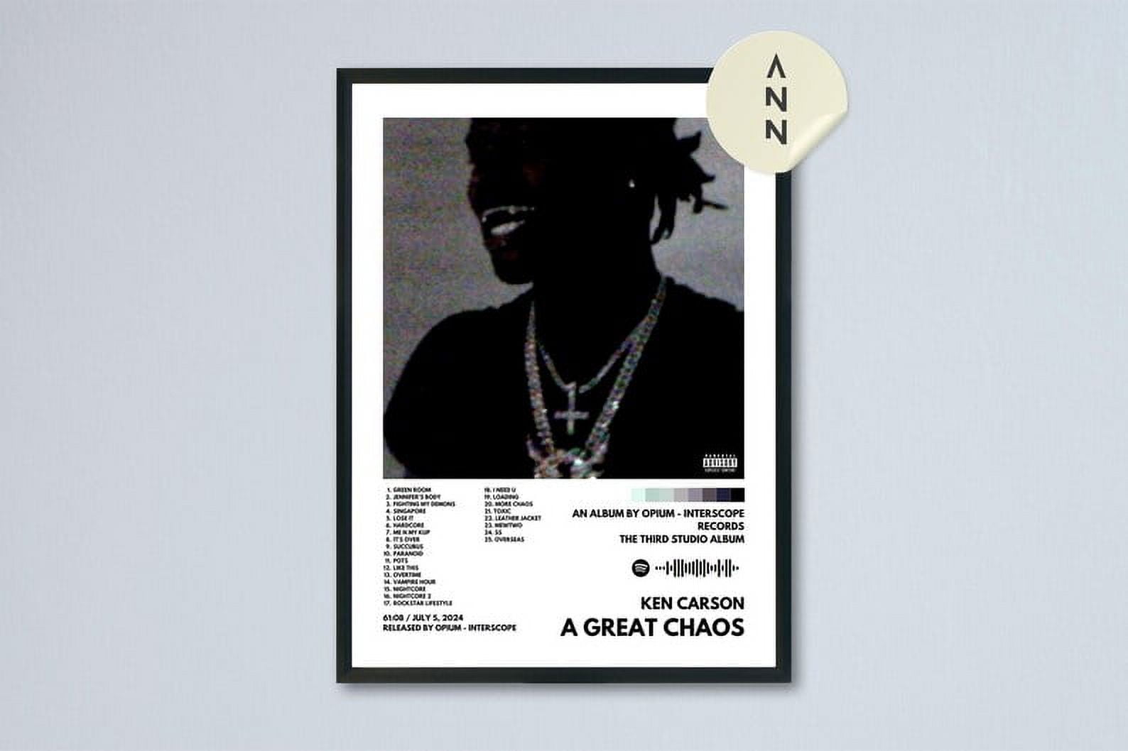 Onimhouse Poster Ken Carson - A Great Chaos Deluxe Album Poster / Album Cover Poster / Wall ...