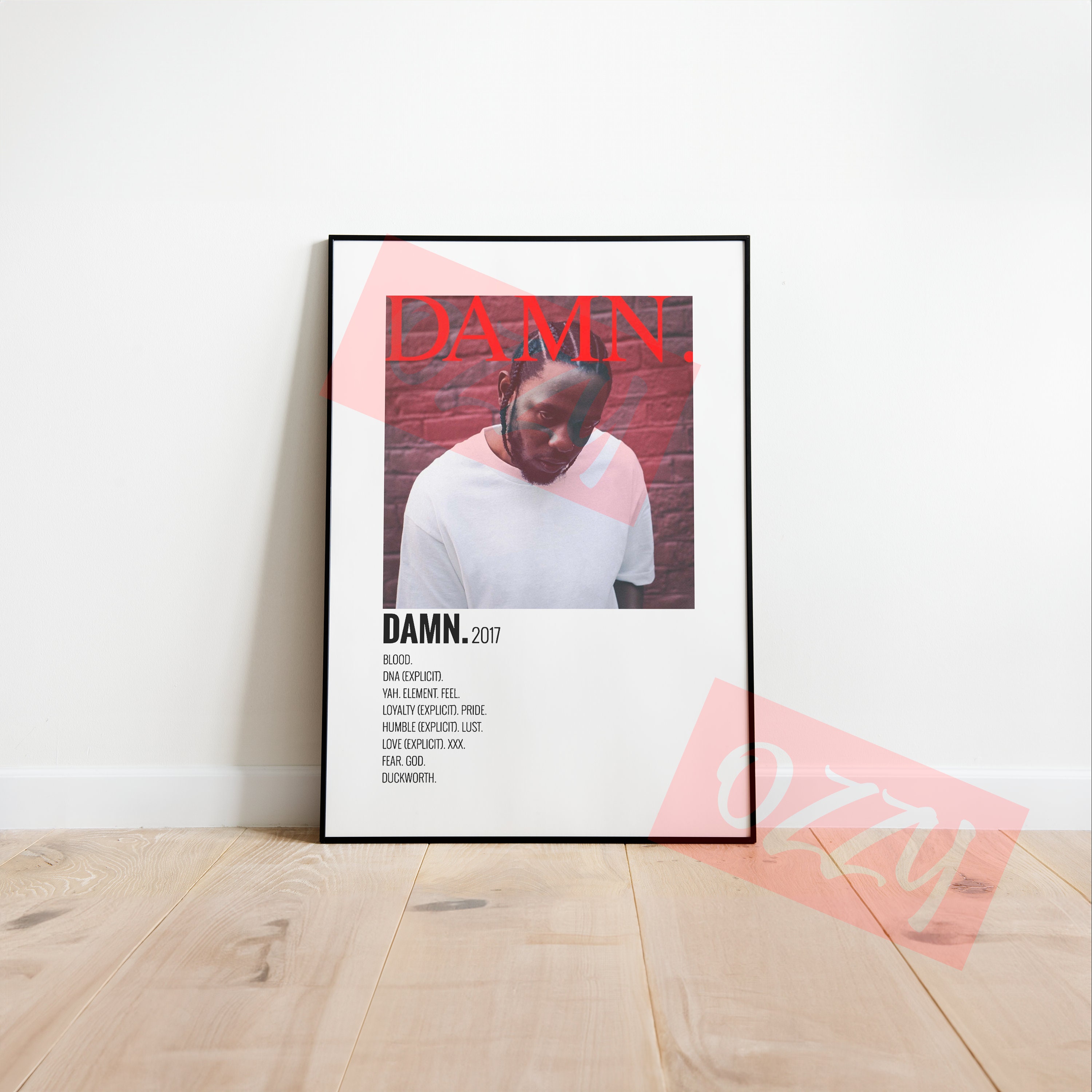 Onimhouse Poster Kendrick Lamar Damn Album Poster -UNFRAMED - Walmart.com