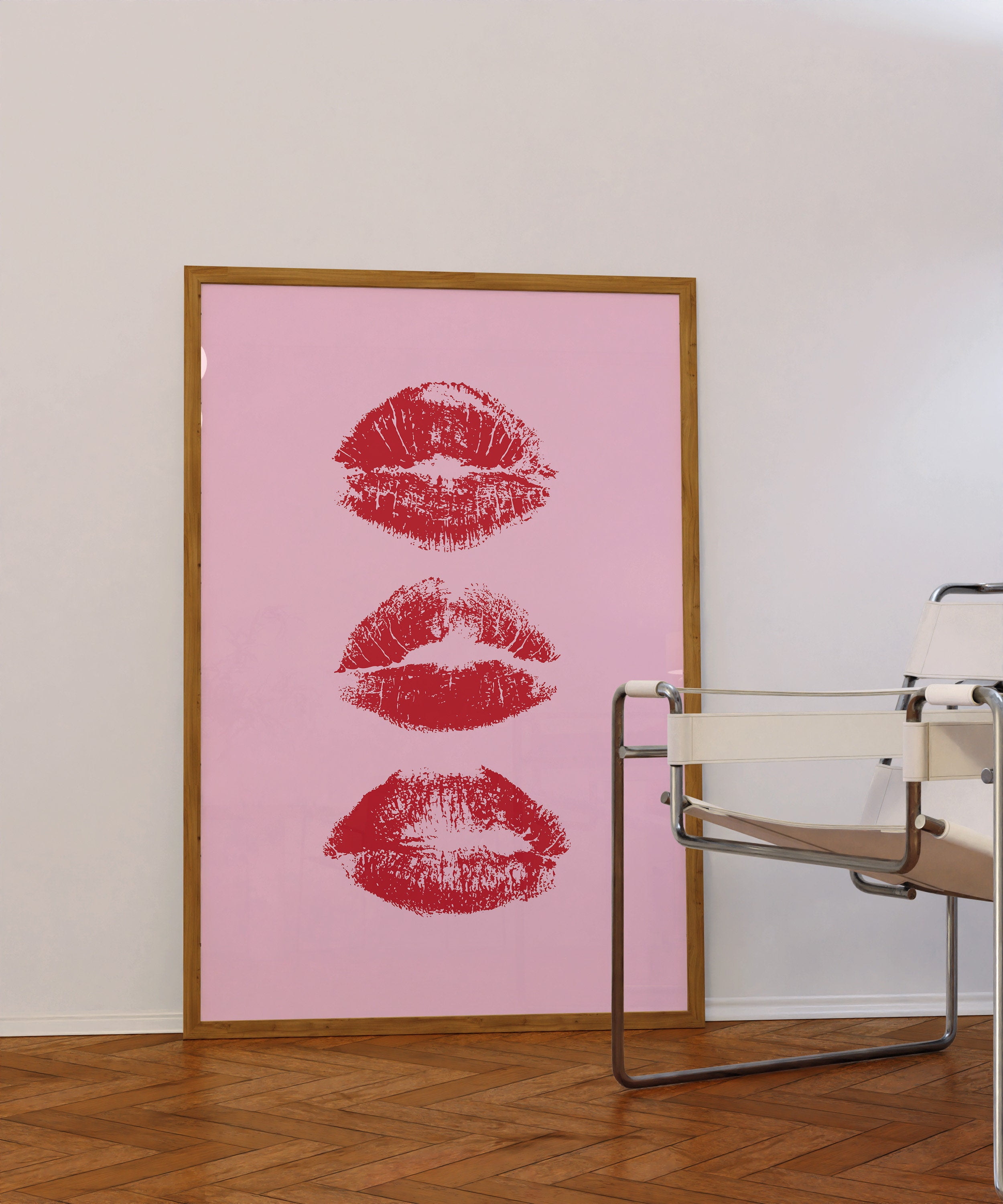 Onimhouse Poster Kiss Lips Wall Art Trendy Wall Art Red Pink Poster ...