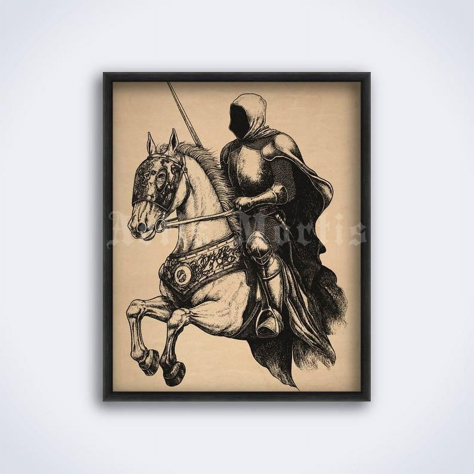 Onimhouse Poster Knight, Stippling Artwork, Dot Work, Medieval, Fantasy ...