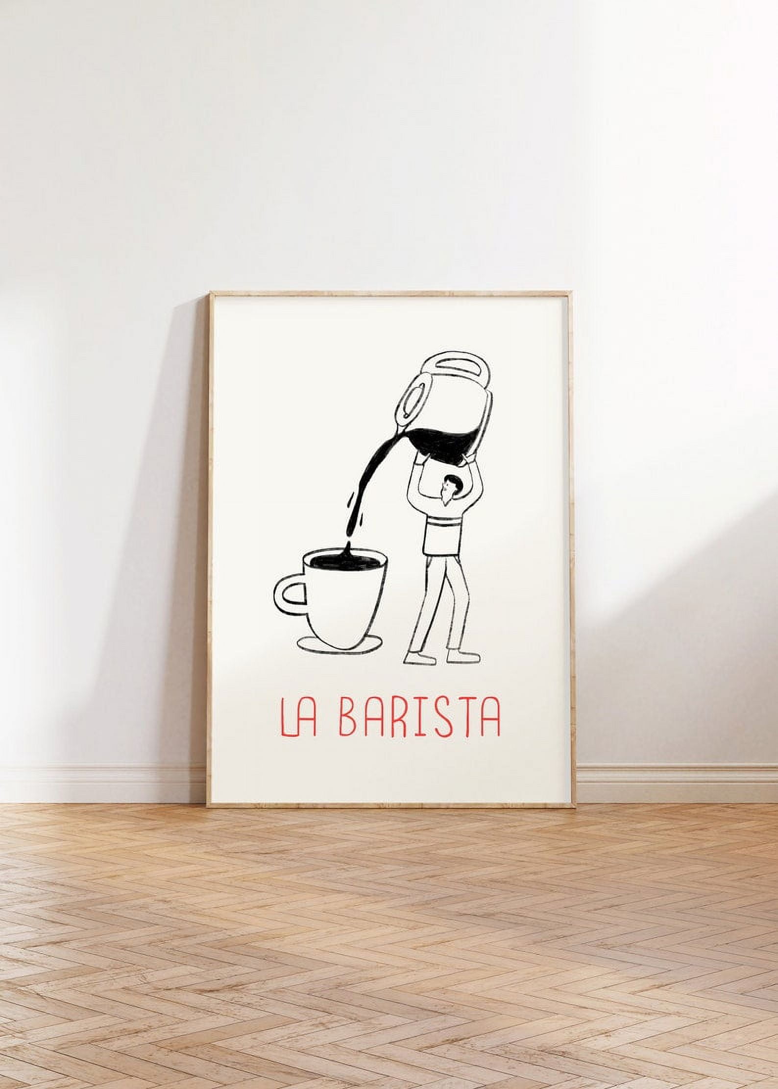 Onimhouse Poster La Barista Print, Cute Coffee Poster, Funny Barista ...