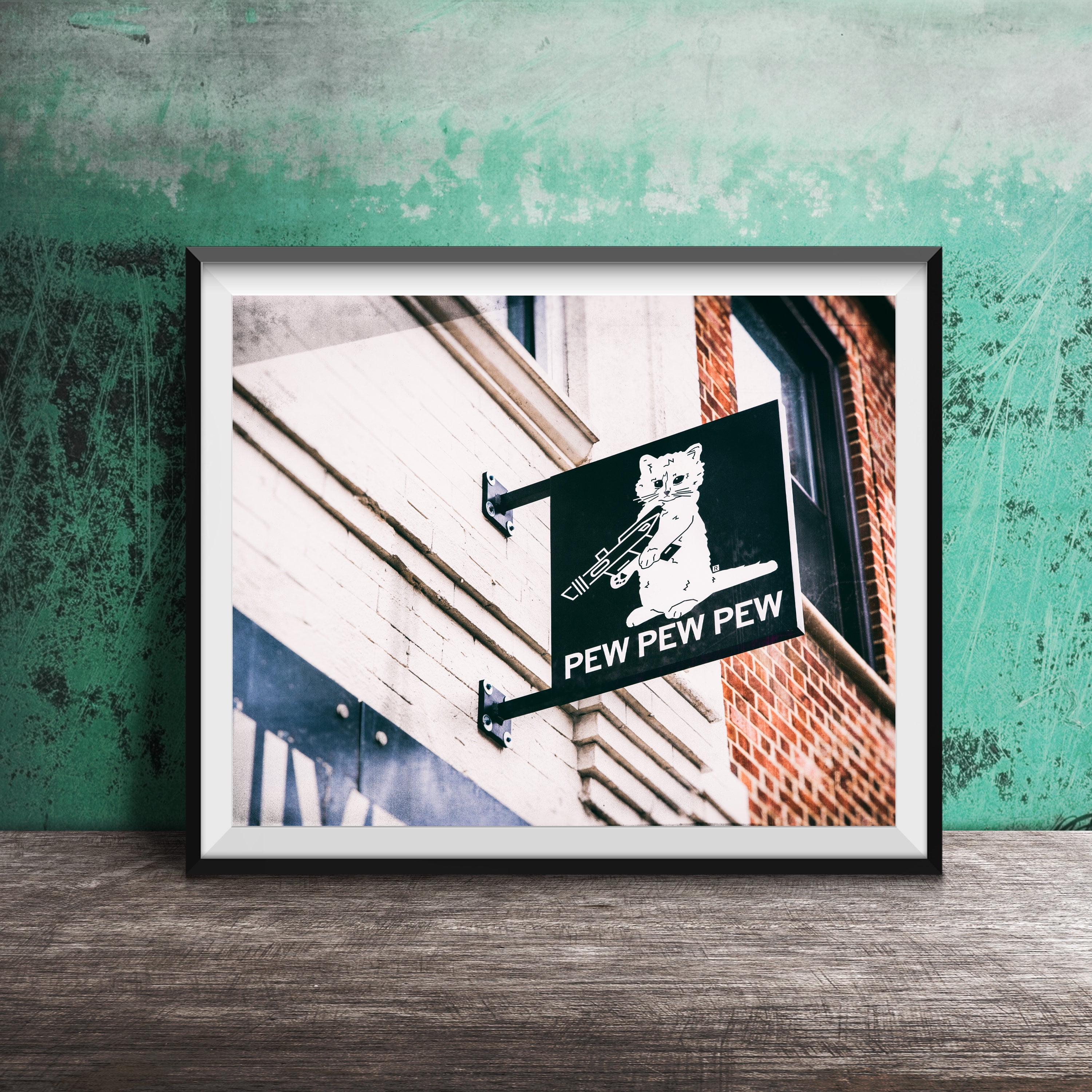 Onimhouse Poster Lazer Kitty Pew Pew Pew - Art - Photography Print ...