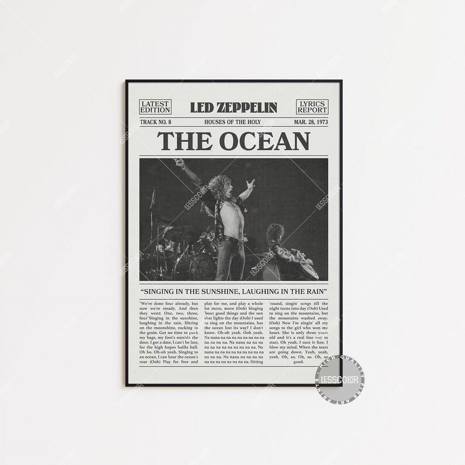 Onimhouse Poster Led Zeppelin Retro Newspaper Print, The Ocean Poster ...