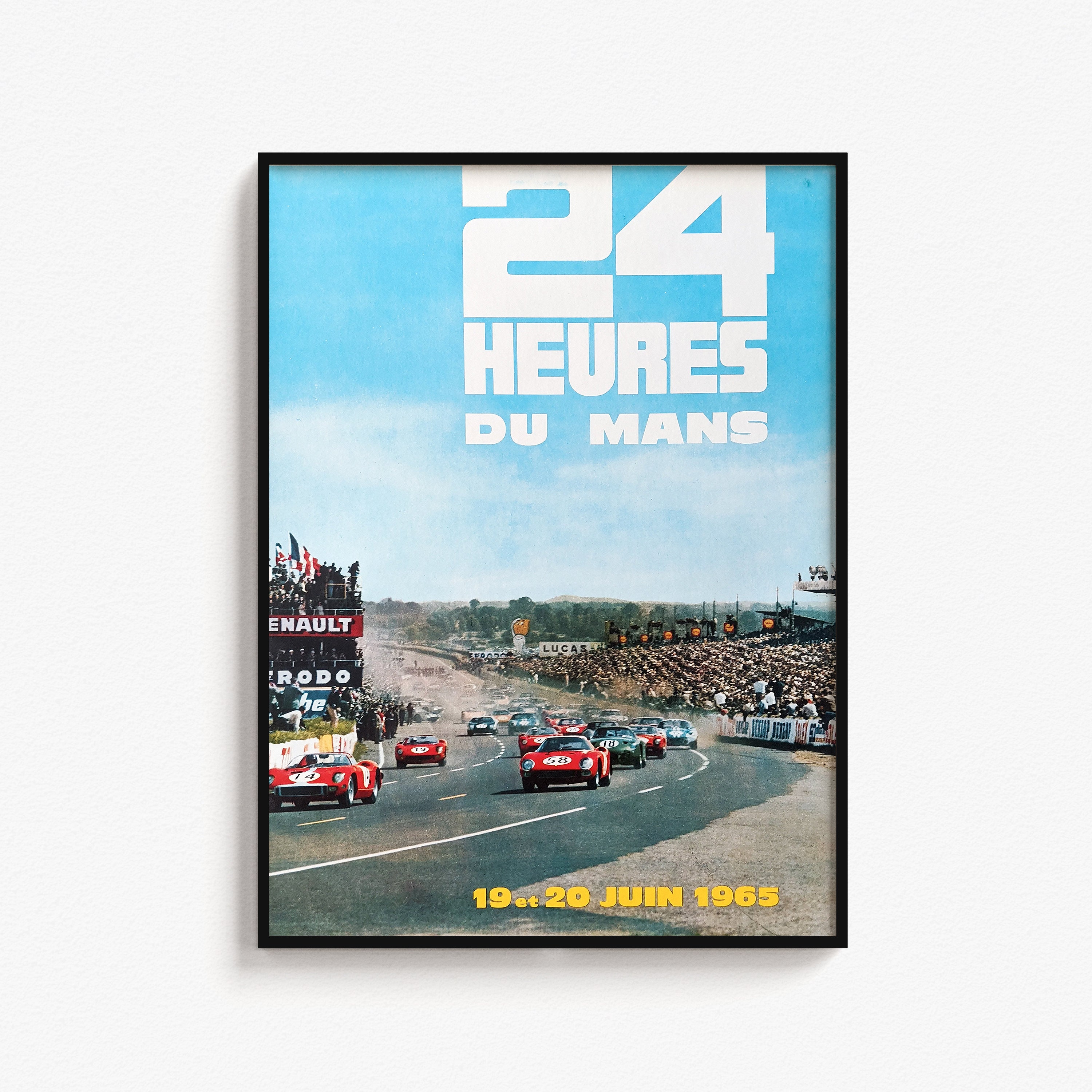 Onimhouse Poster Lemans 24 Hours, 1965, Race Track, Car Racing Wall Art ...