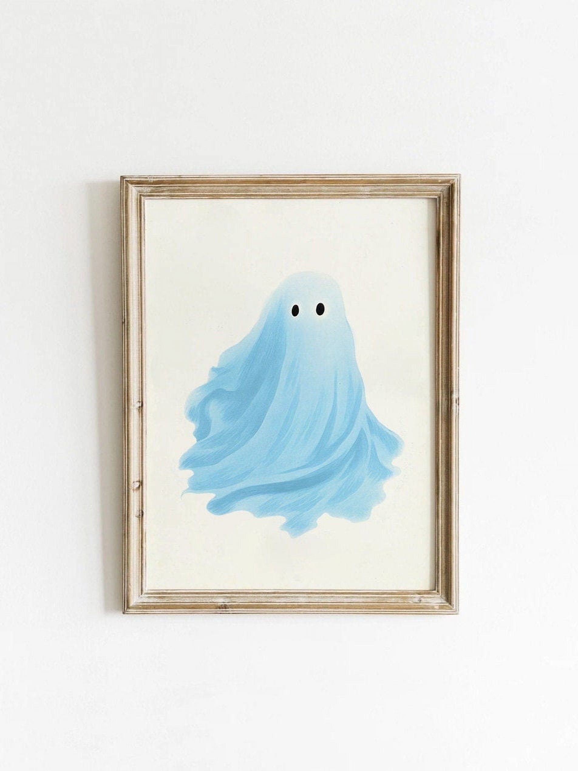 Onimhouse Poster Light Blue Ghost Print, Cute Pastel Halloween Art ...