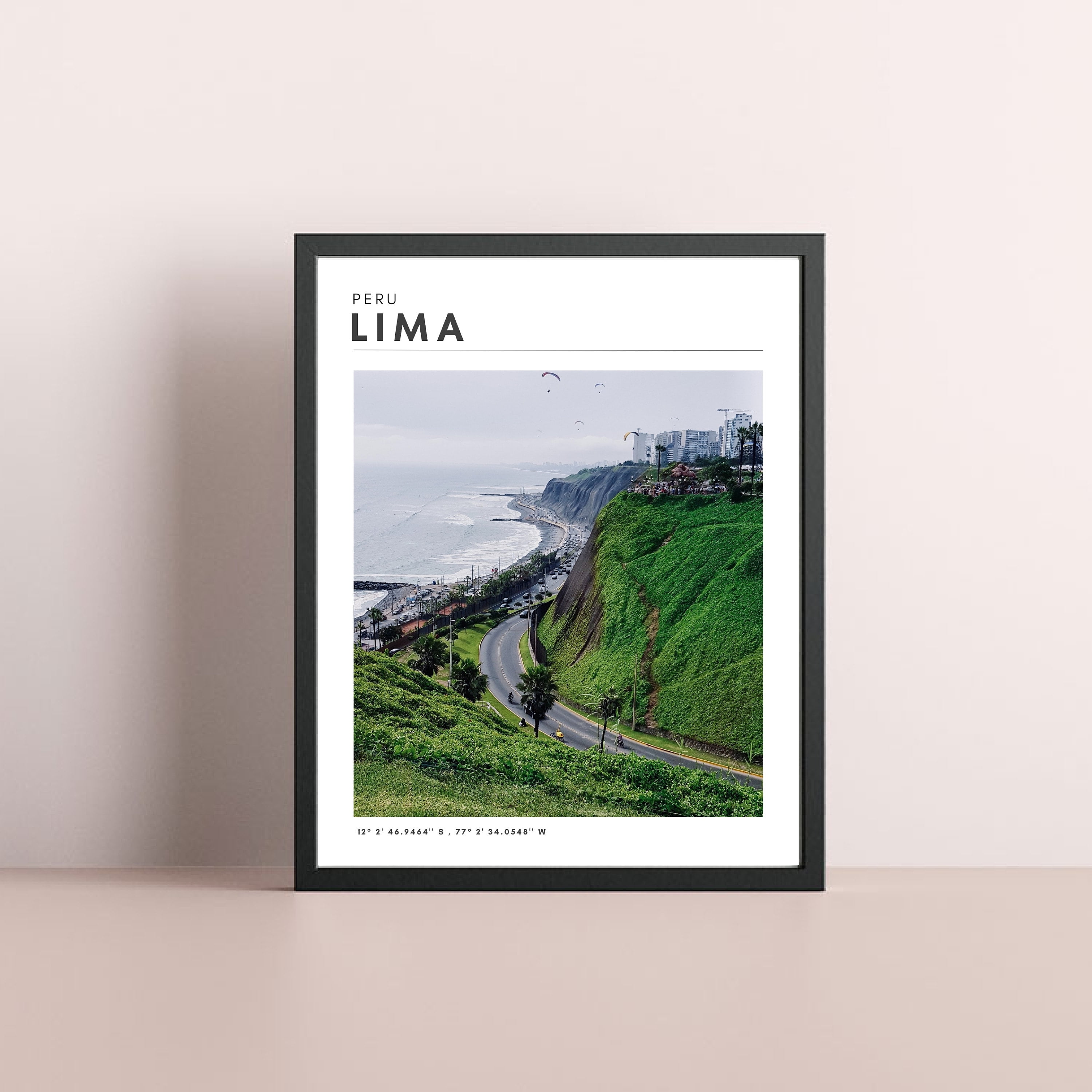 Onimhouse Poster Lima Peru Wall Art - Coordinates Poster - Lima Wall ...