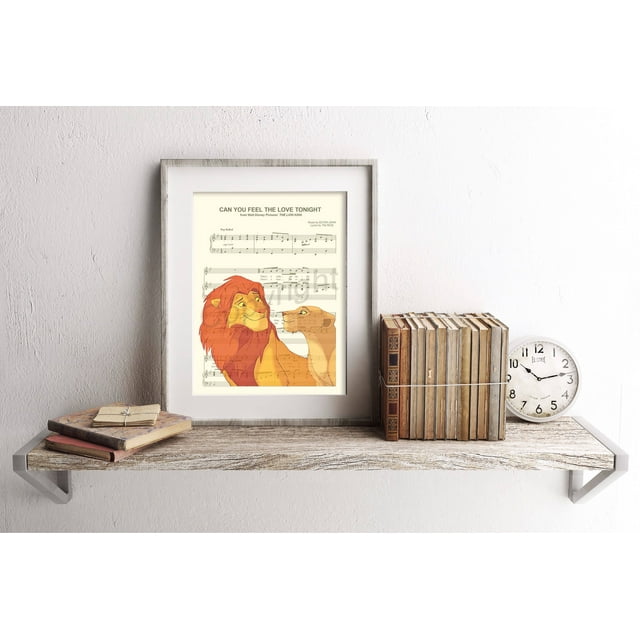Onimhouse Poster Lion King Simba And Nala Sheet Music Art Print ...