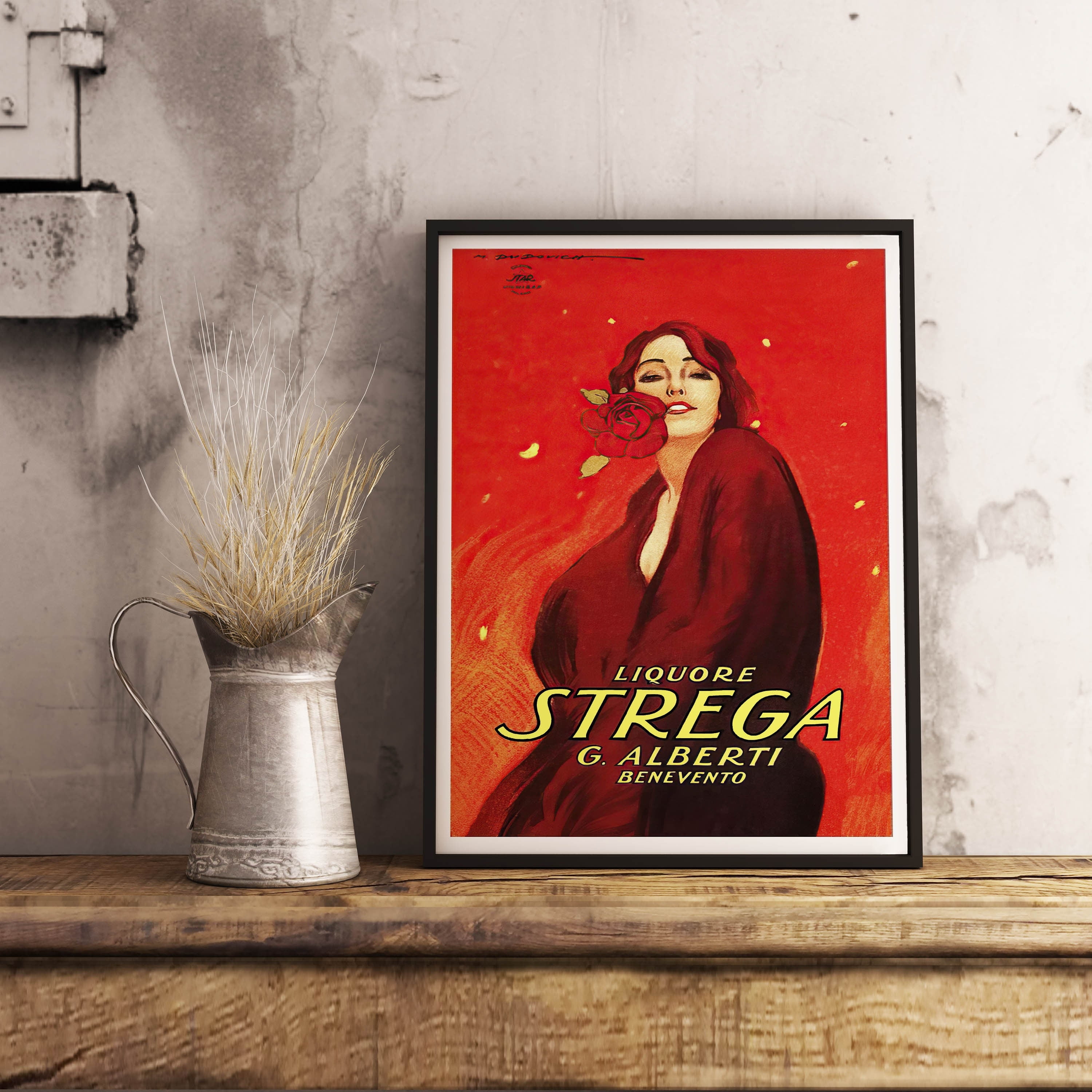 Onimhouse Poster Liquor Strega Vintage Food&Drink Poster - Bar Decor ...