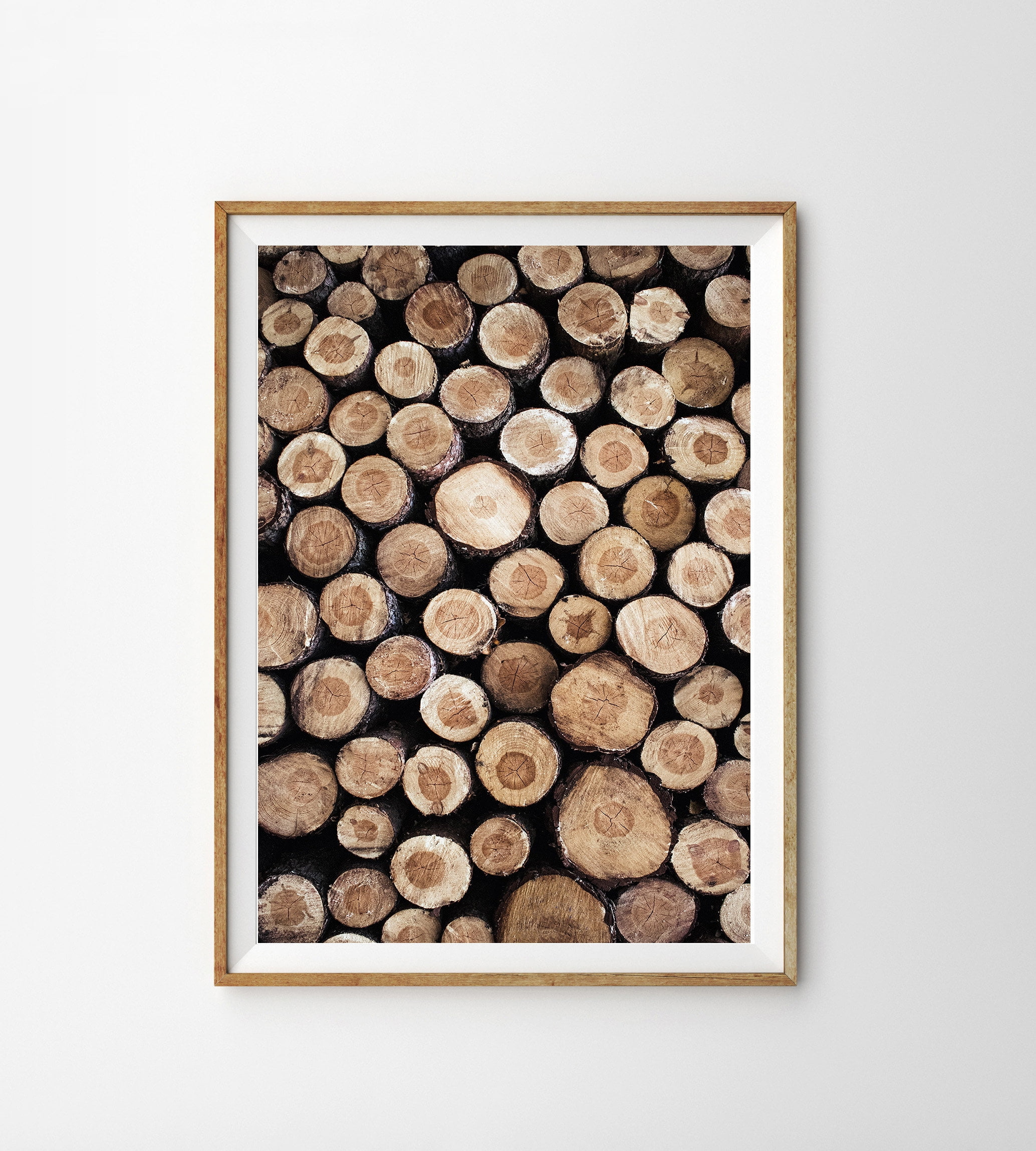 Onimhouse Poster Log Pile Print Tree Ring Print Rustic Wall Art Wood ...