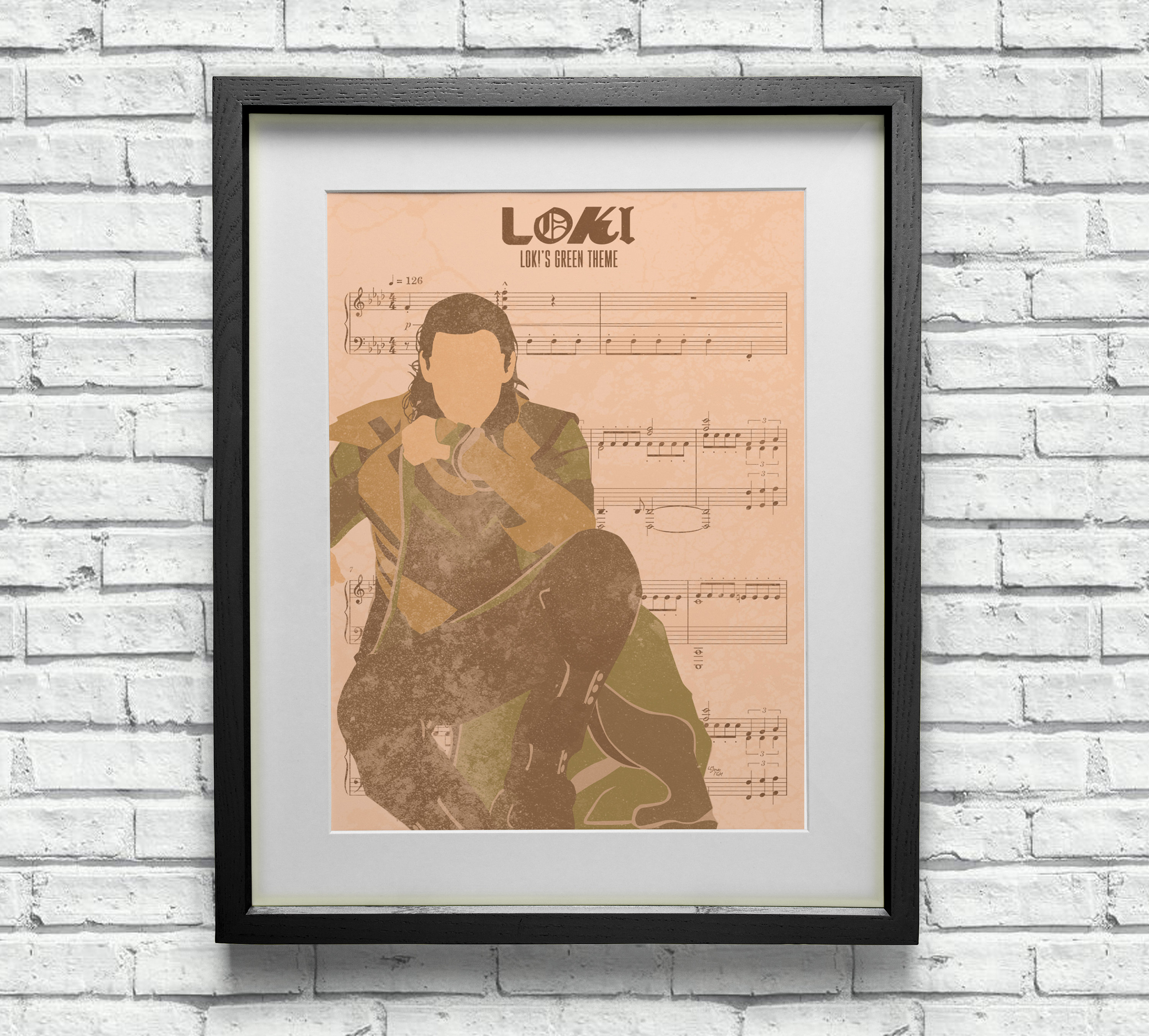 Onimhouse Poster Loki Loki'S Green Theme Theme Tune Sheet Music Wall ...