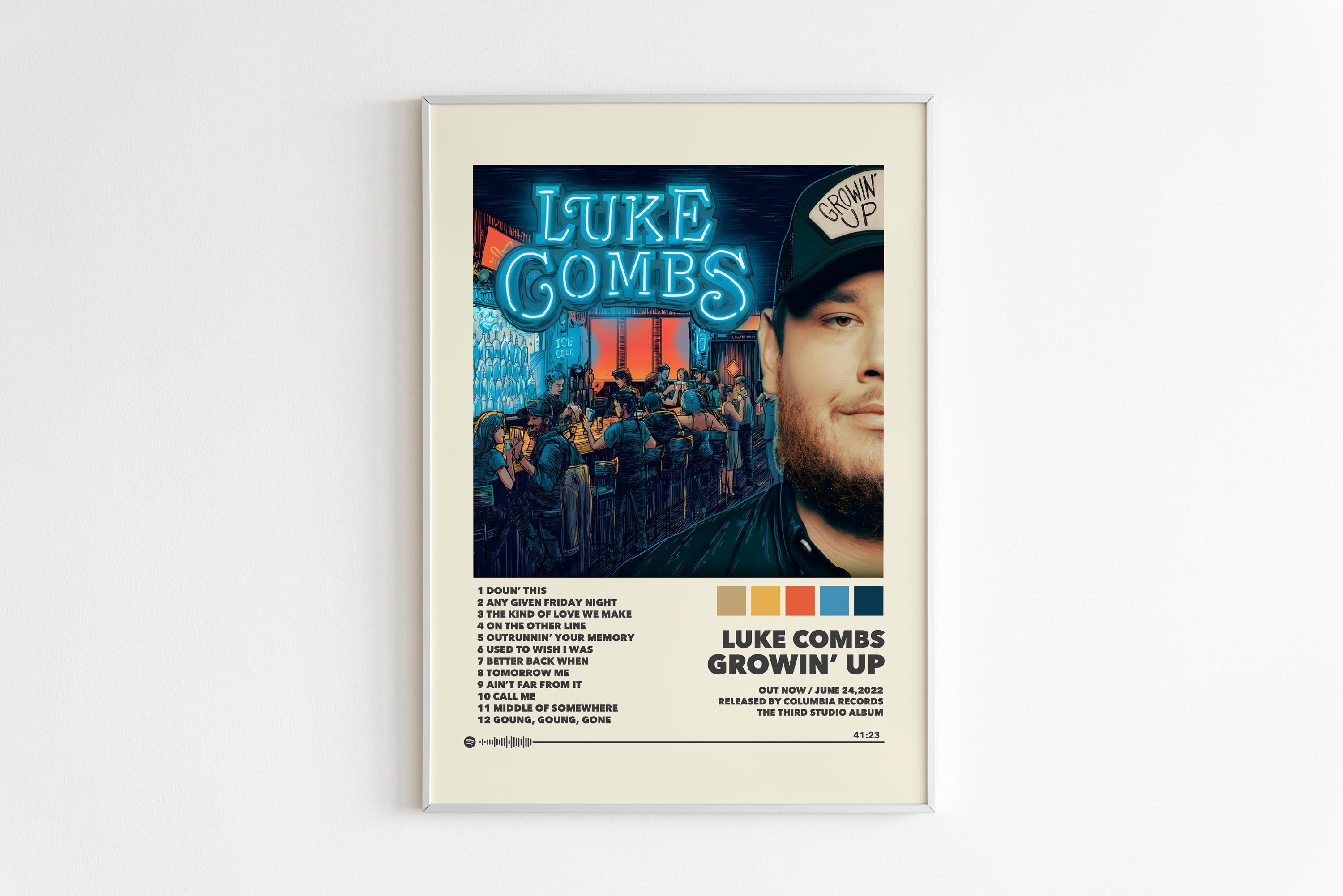 Onimhouse Poster Luke Combs Poster / Growinã¢Â‚¬Â„¢ Up Poster / Album ...