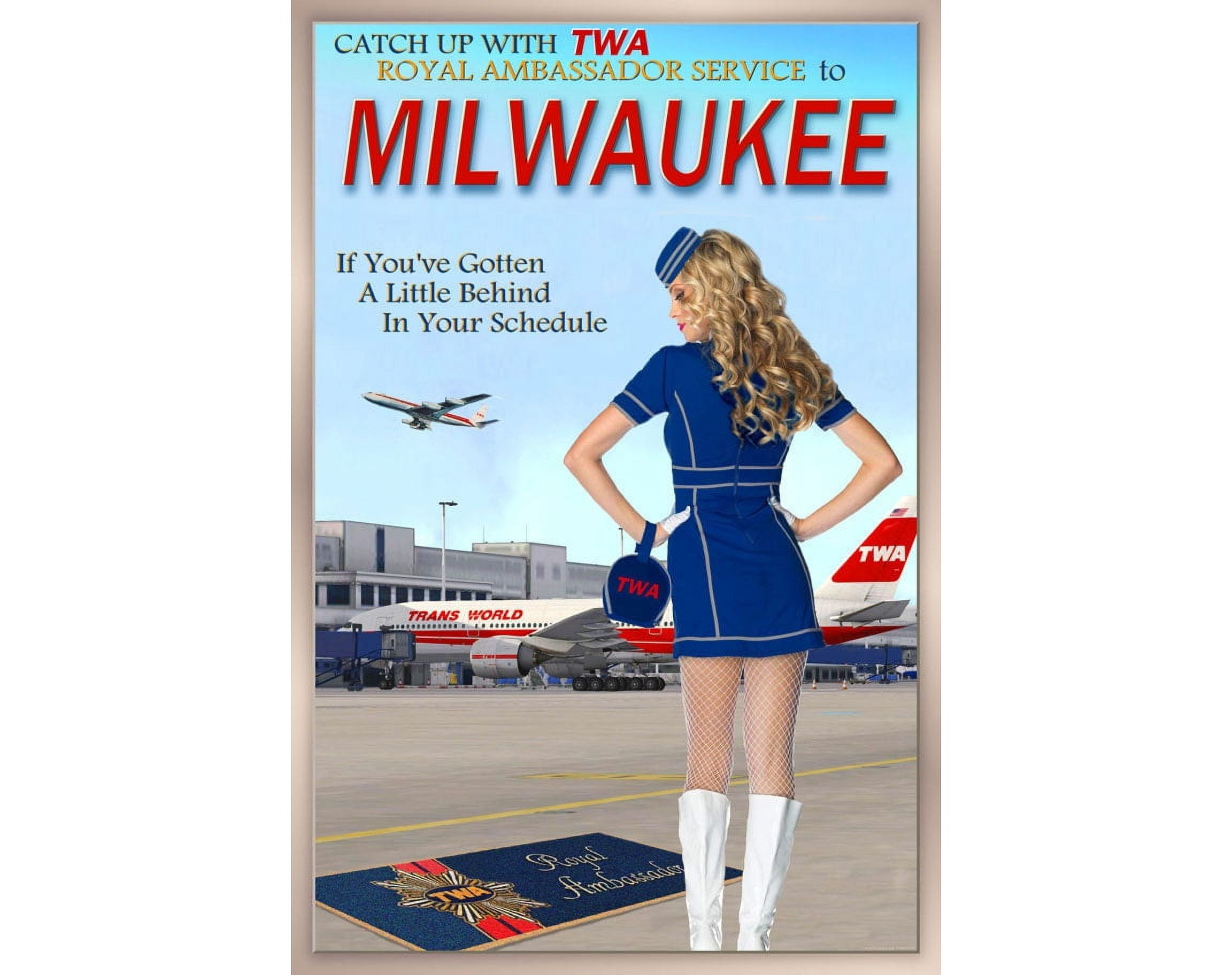 Onimhouse Poster MILWAUKEE Wisconsin TWA Trans World Airlines Boeing ...