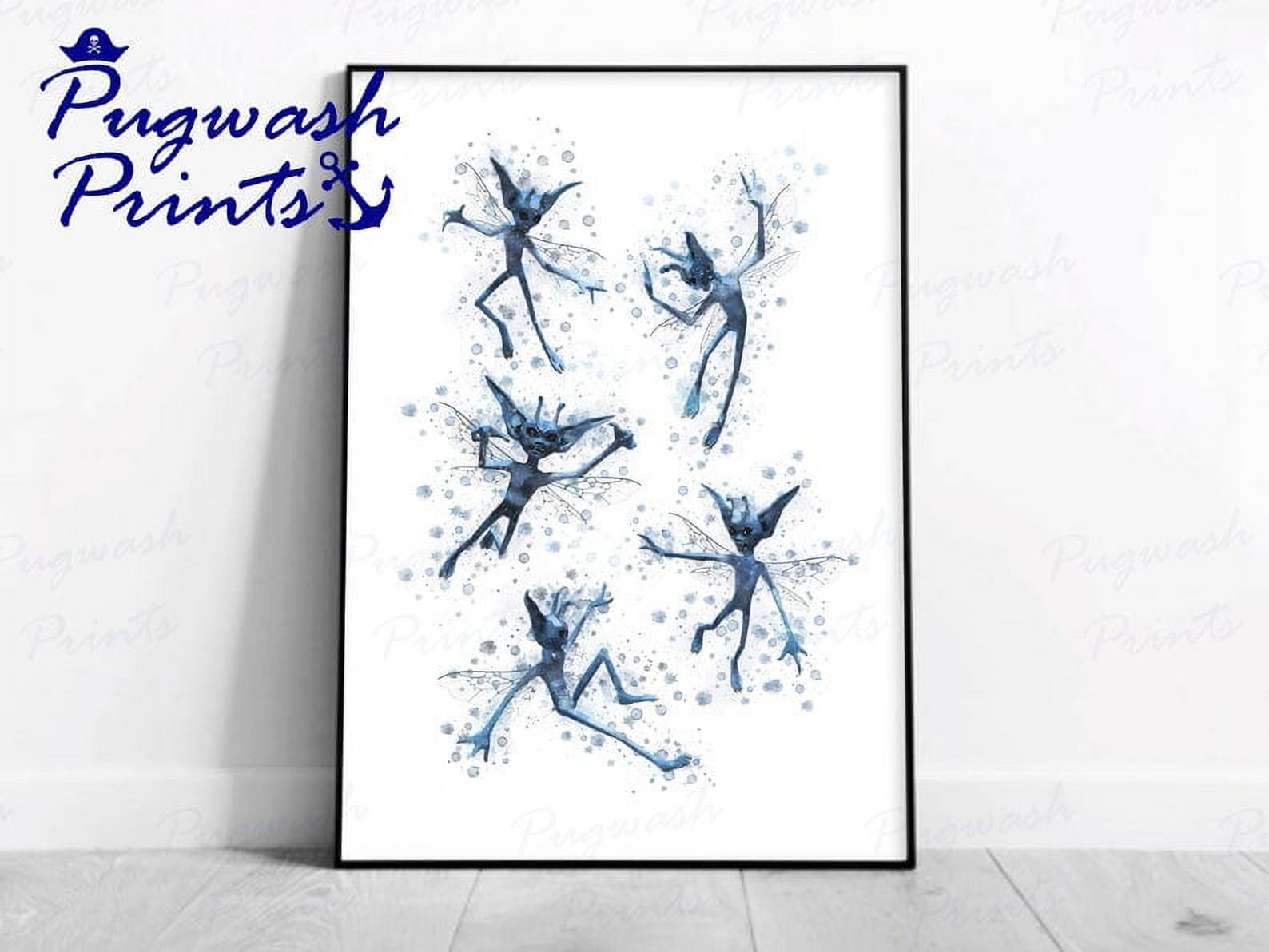 Onimhouse Poster Magic Beasts Print 'Cornish Pixies' Watercolour Splash ...
