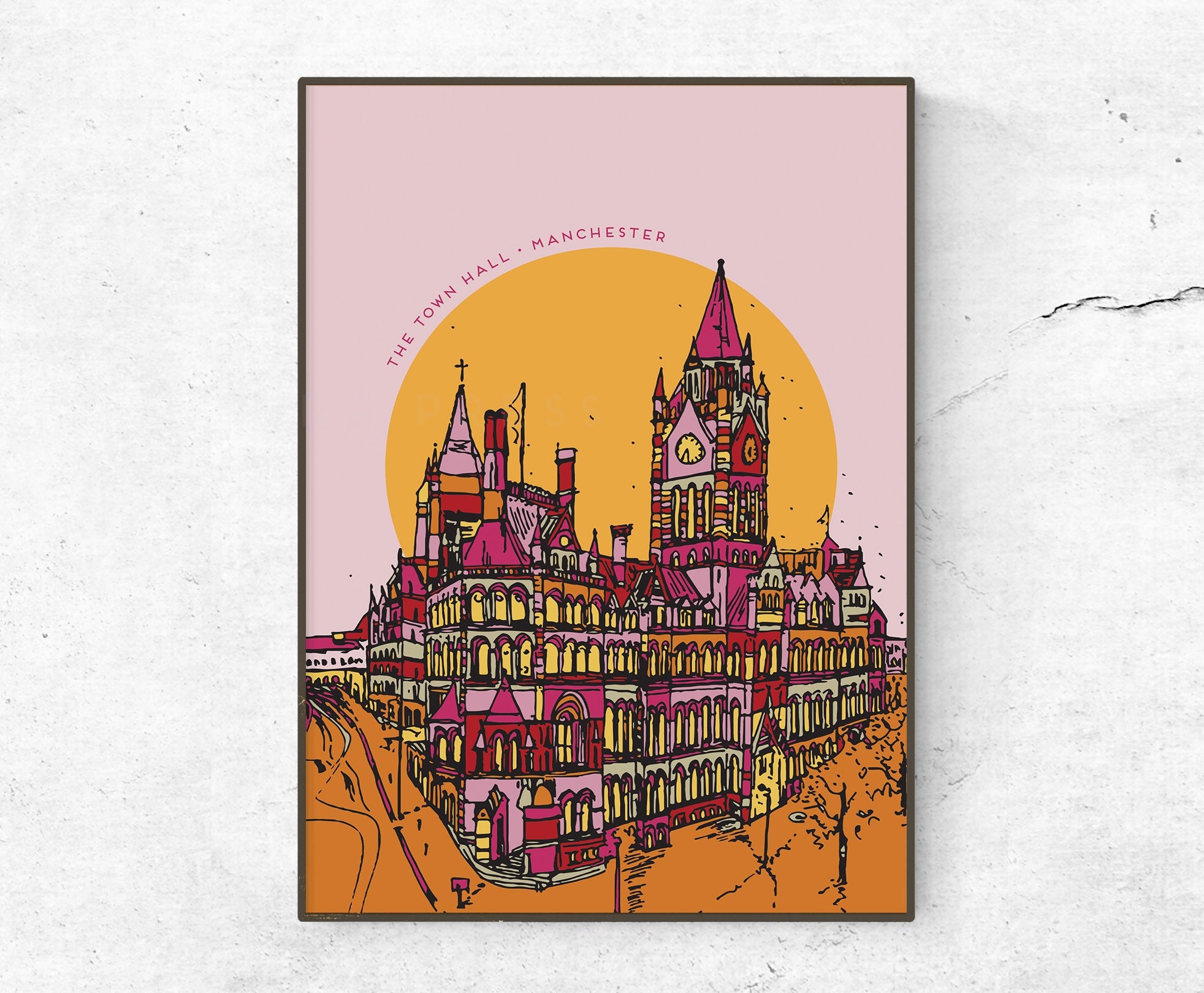Onimhouse Poster Manchester Print City Poster Manchester Skyline Print ...