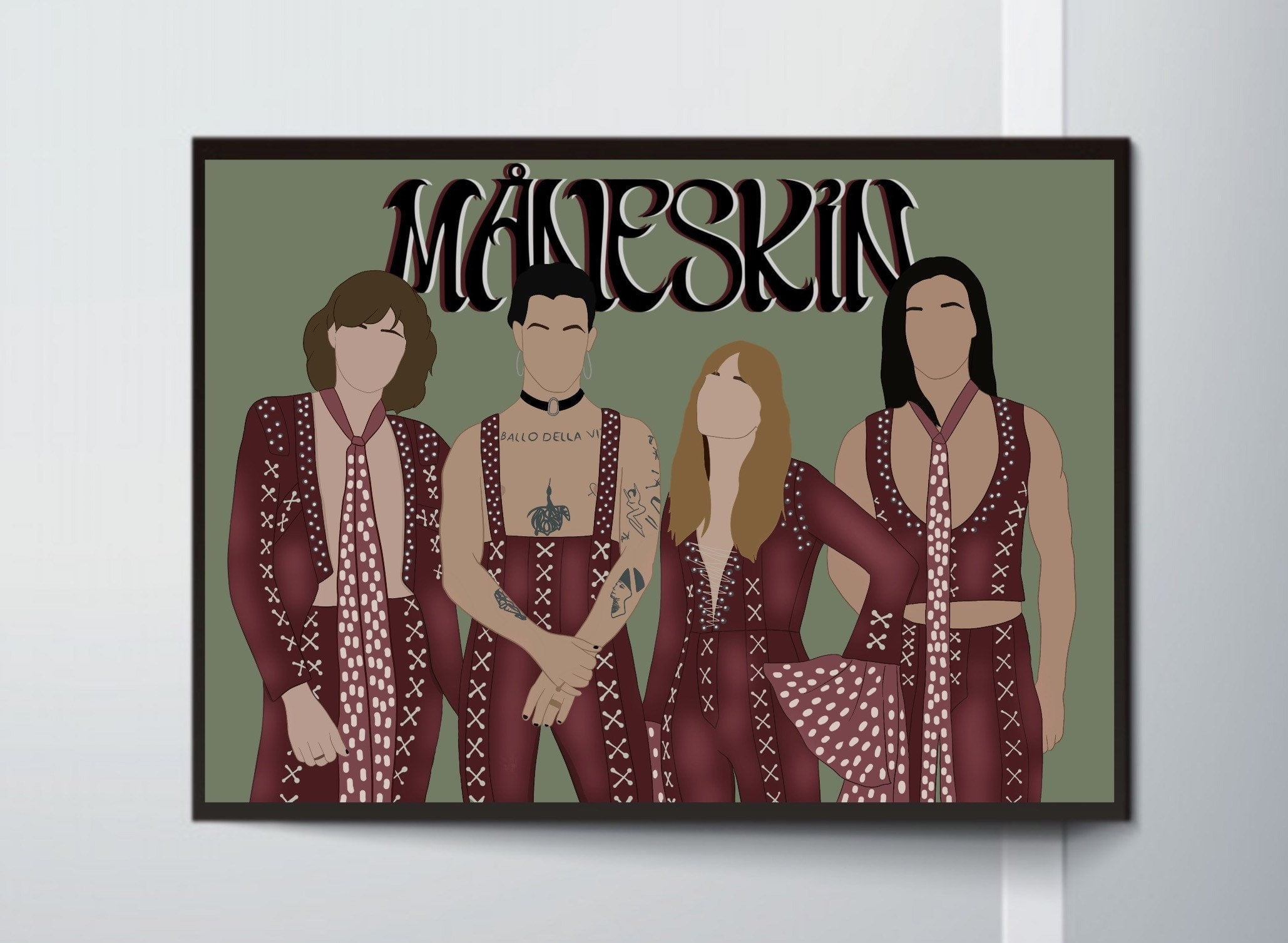 Onimhouse Poster Maneskin print Poster art fanart mÃƒÂ¥neskin ...