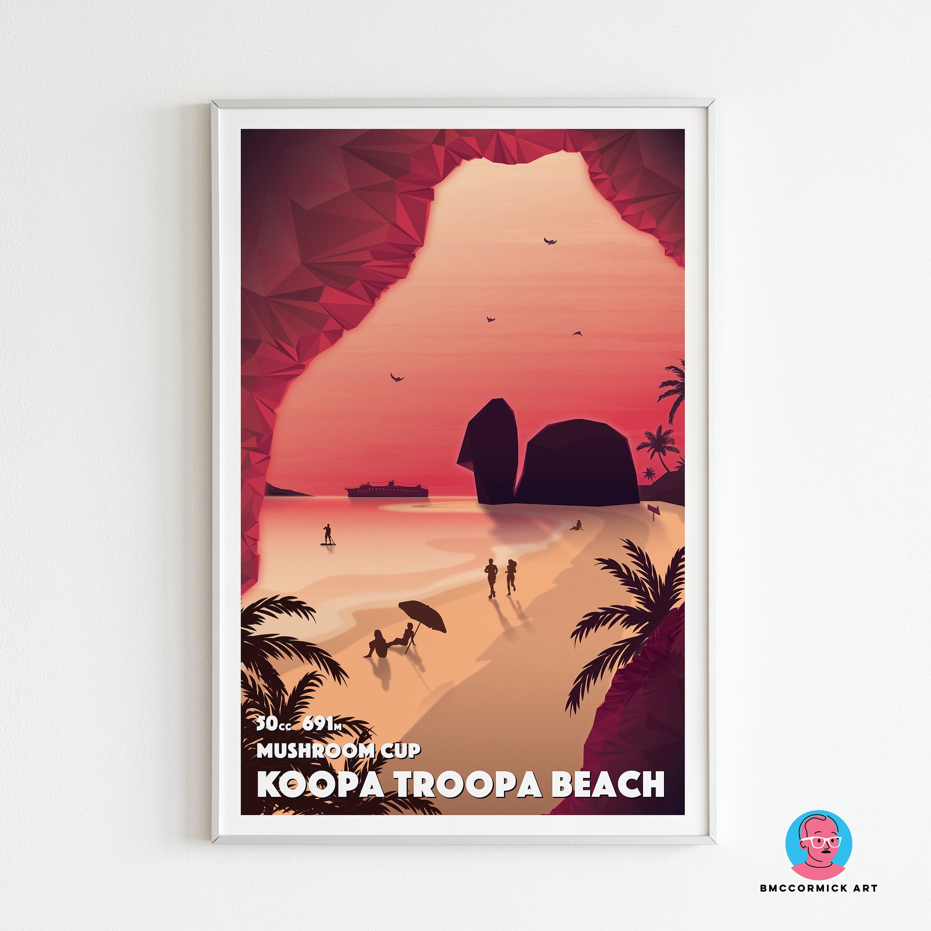 Onimhouse Poster Mario Kart Koopa Troopa Beach Travel Poster- UNFRAMED ...
