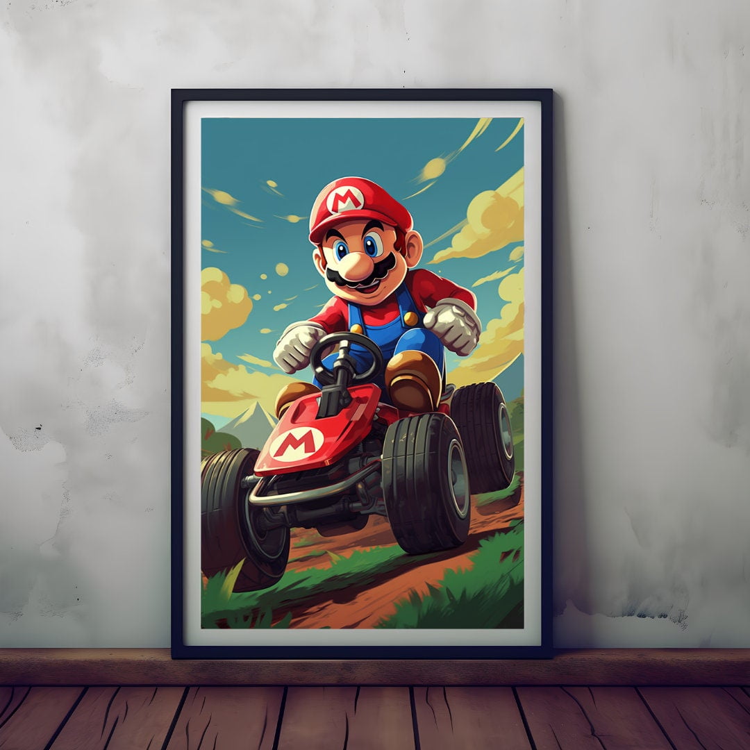 Onimhouse Poster Mario Poster Video Game Mario Kart Wall Art Mario Art ...
