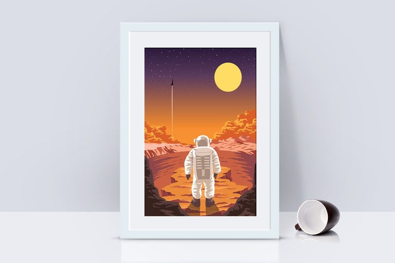 Onimhouse Poster Martian, Mars Space Travel, Space Travel Poster, Mars ...