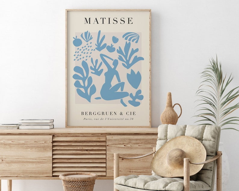 Onimhouse Poster Matisse Print, Henri Matisse Cutouts, Baby Blue Poster ...
