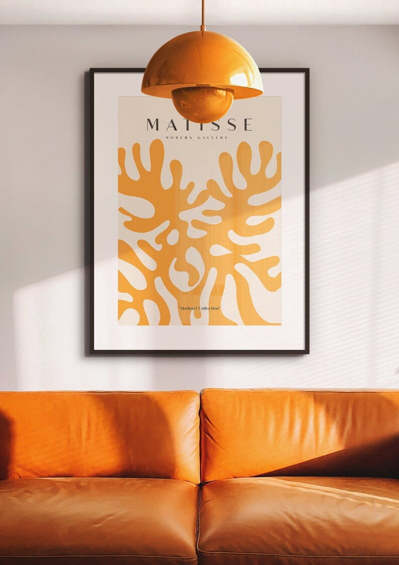 Onimhouse Poster Matisse Print, Matisse Poster Mustard wall art for ...