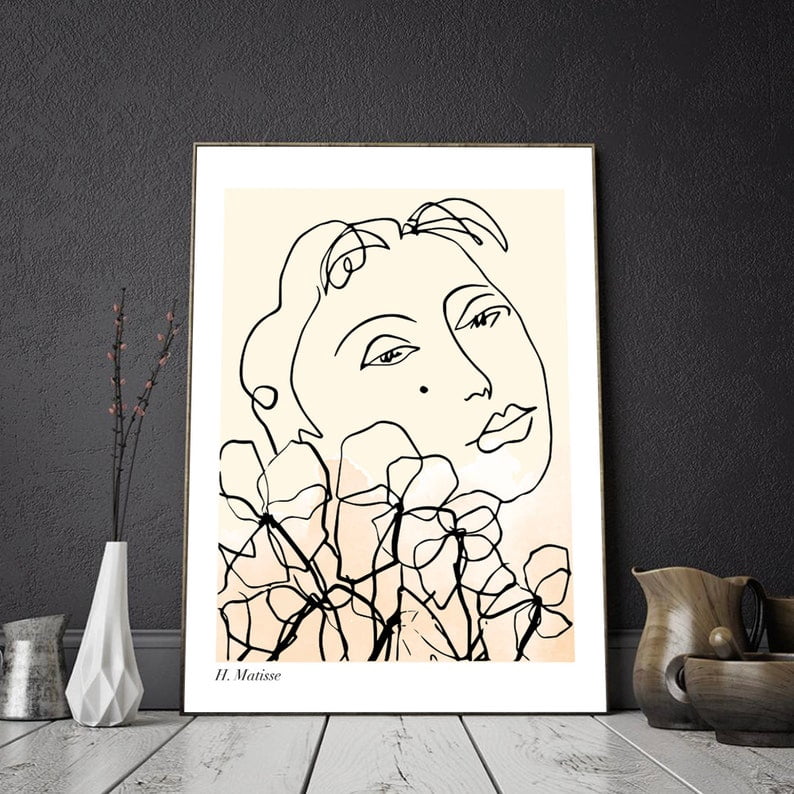 Onimhouse Poster Matisse Woman Print, Woman Line Art, Matisse Print ...