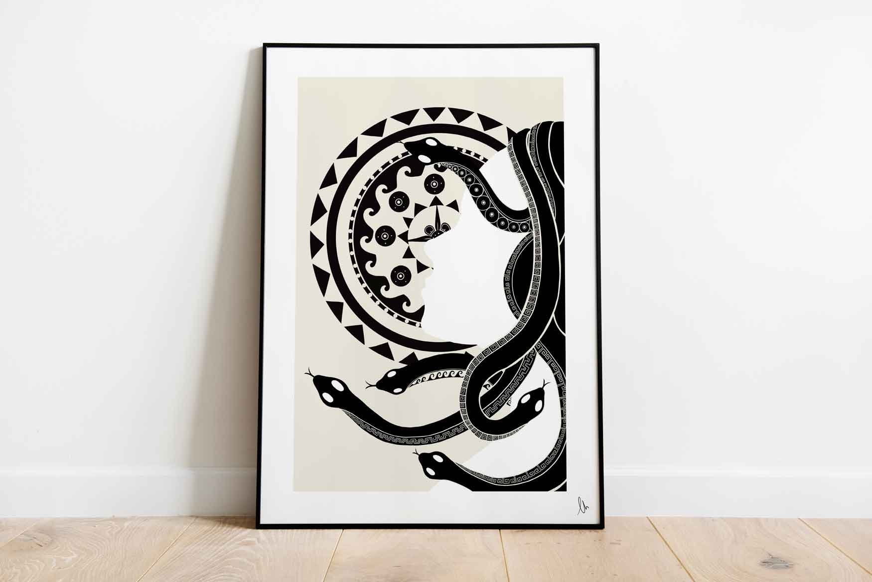 Onimhouse Poster Medusa Greek Mythology Print: Myths And Legends Wall ...
