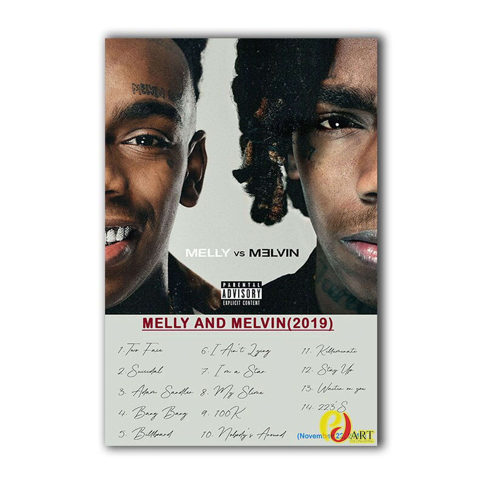 Onimhouse Poster Melly vs Melvin album cover Poster print ynw melly ...