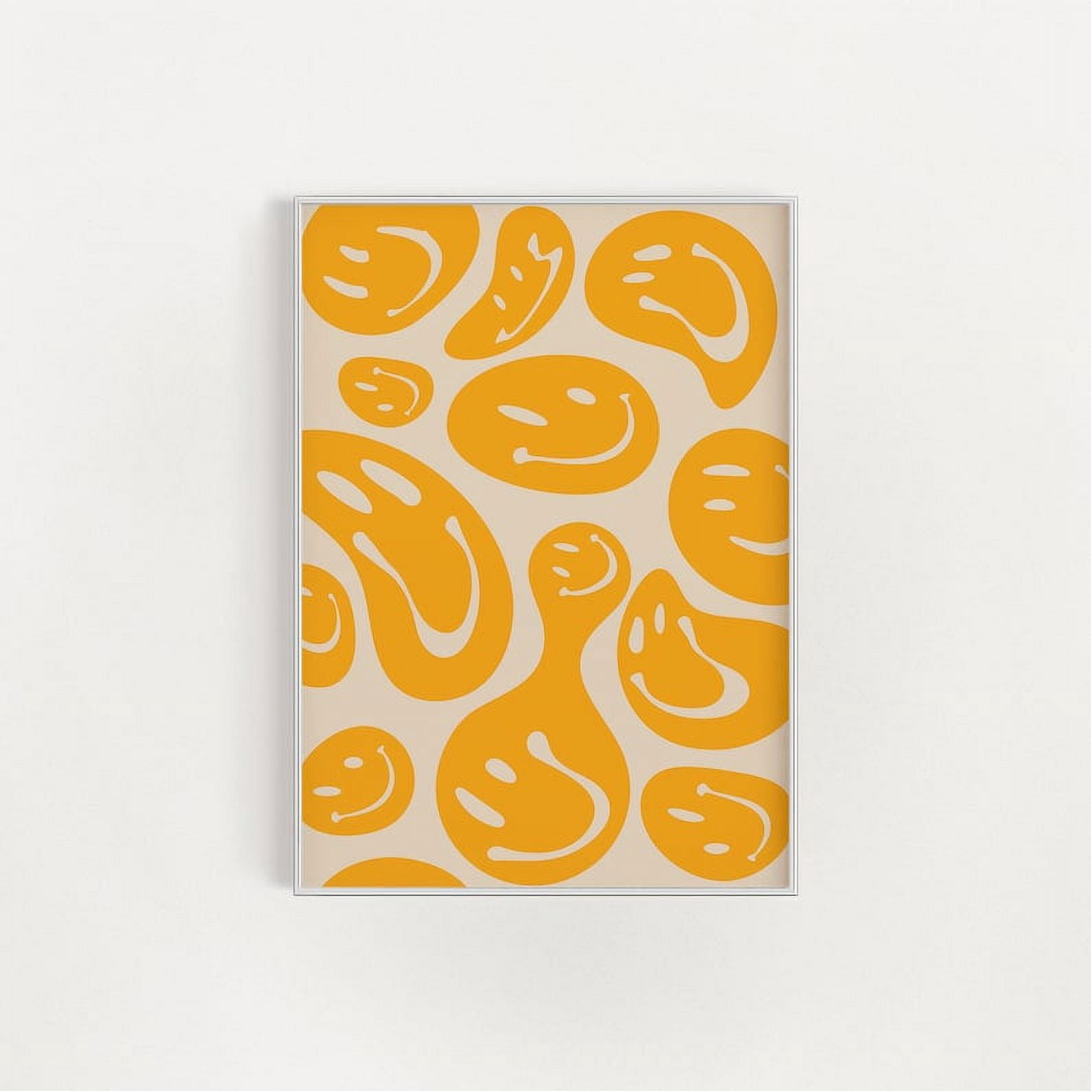 Onimhouse Poster Melted Smiley Print, Yellow Smiley Face Poster, Wall ...