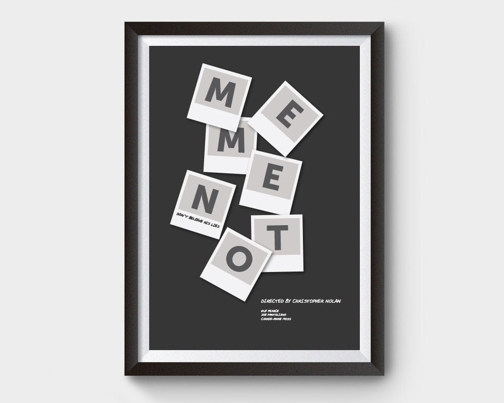 Onimhouse Poster Memento movie Poster, minimalist movie Poster, film ...