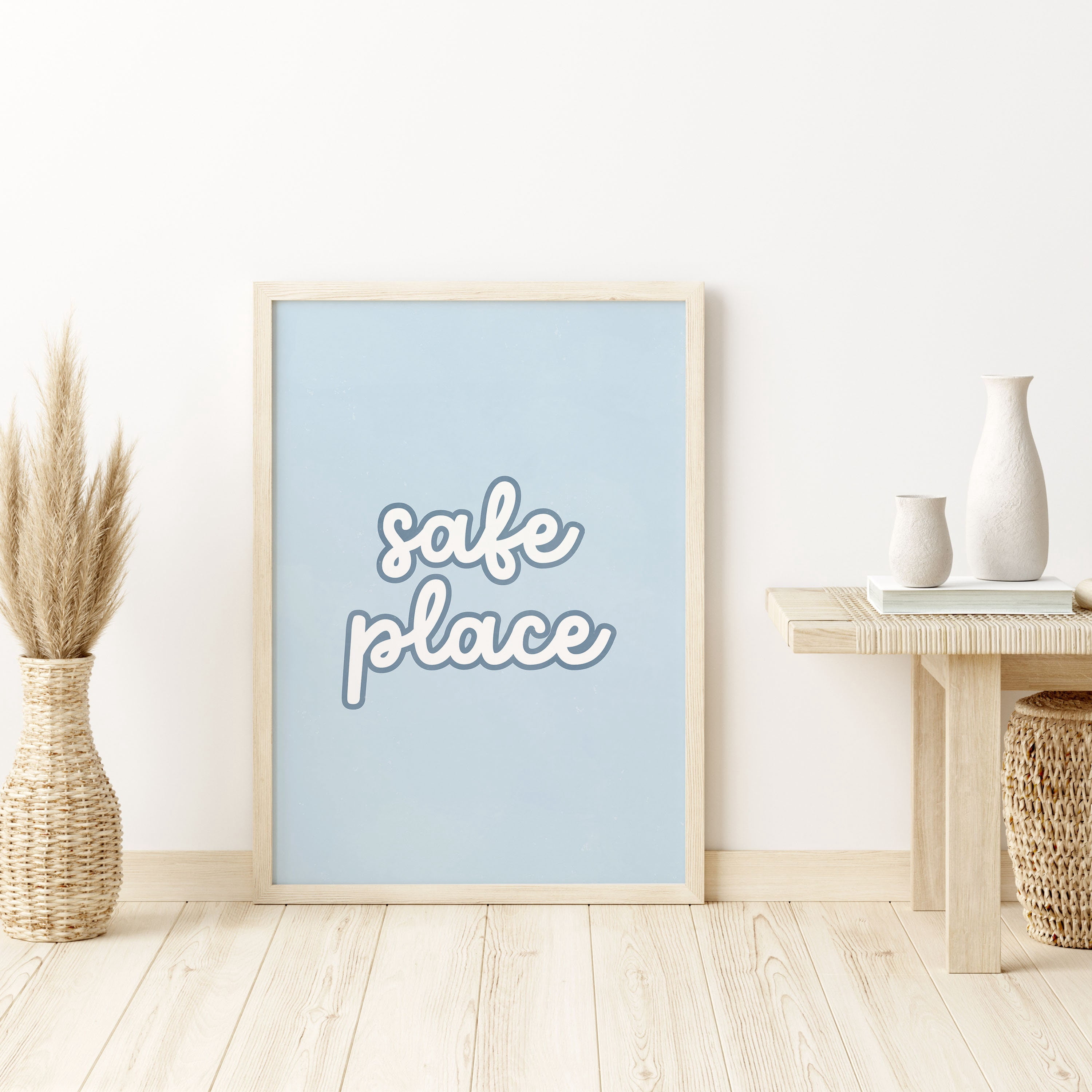 Onimhouse Poster Mental Health Poster, Light Blue Wall Art, Retro Wall ...