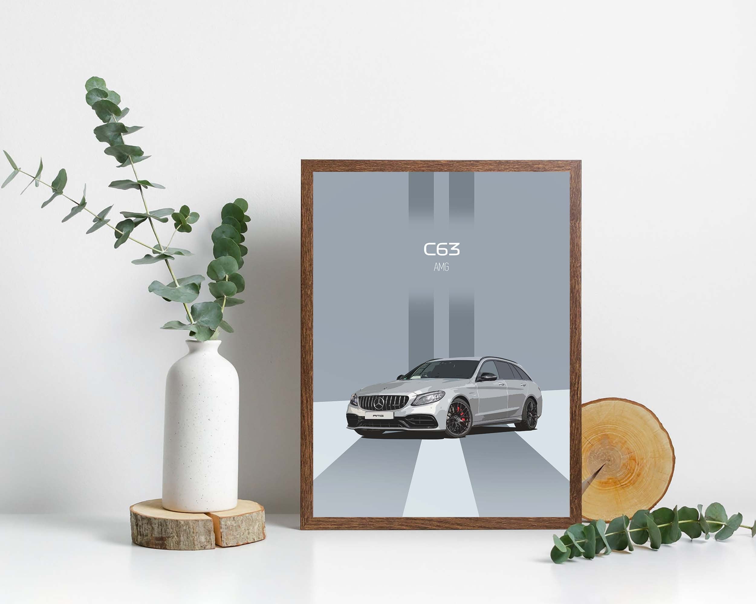 Onimhouse Poster Mercedes - Benz C63 AMG Poster, Mercedes C63 Wall Art ...