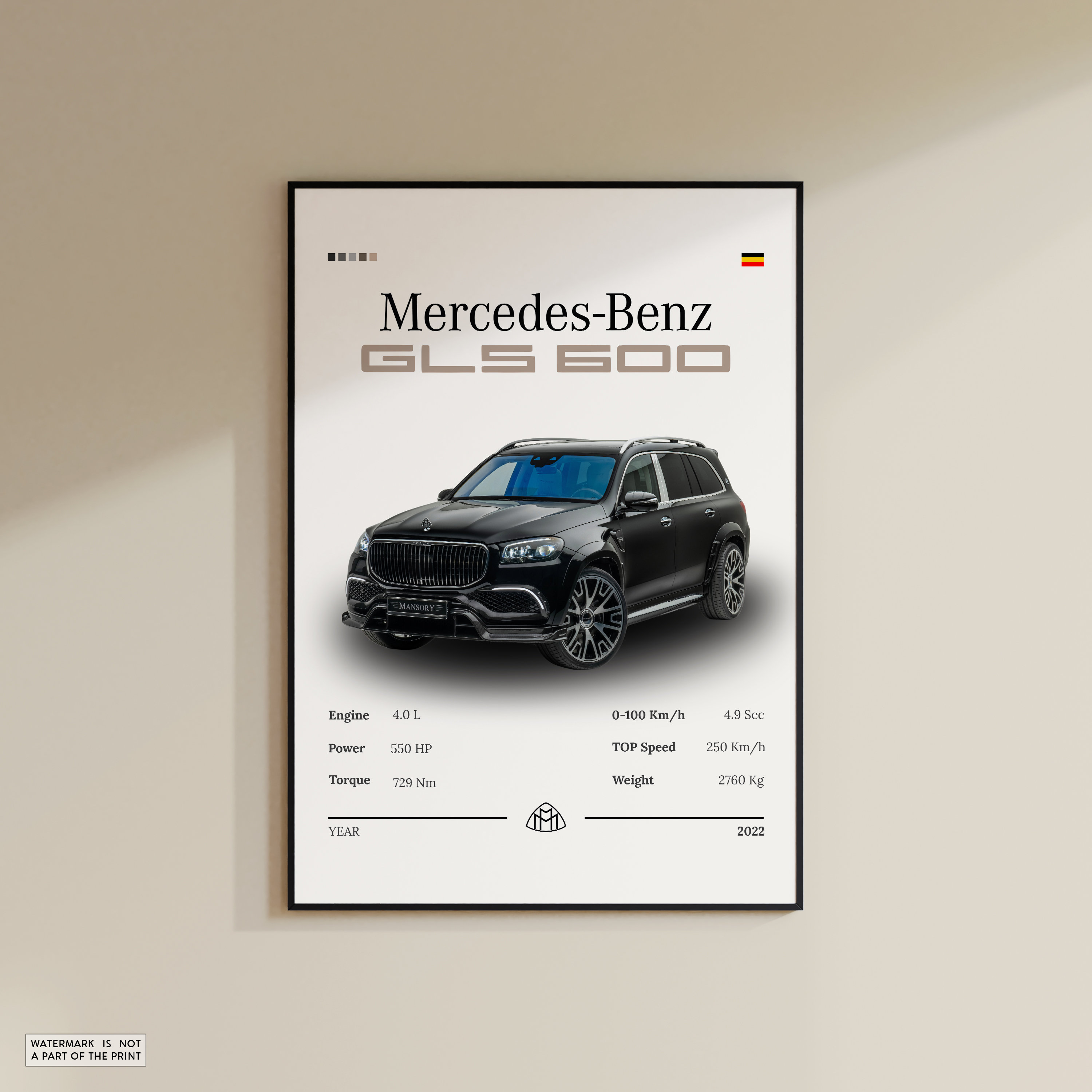 Onimhouse Poster Mercedes-Benz Poster, Brabus GLS 600, German Car ...