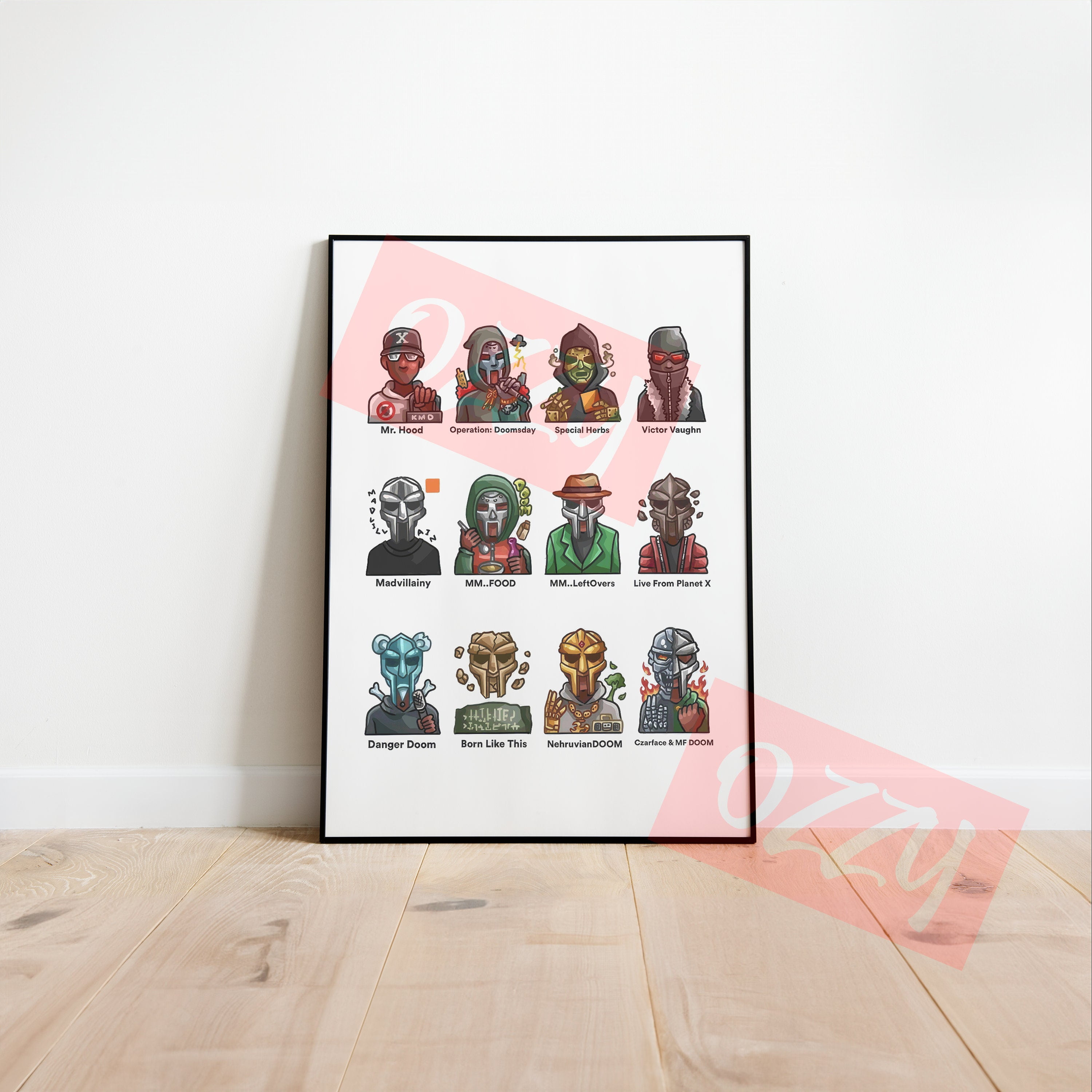 Onimhouse Poster MF DOOM All Albums Mascot -UNFRAMED - Walmart.com