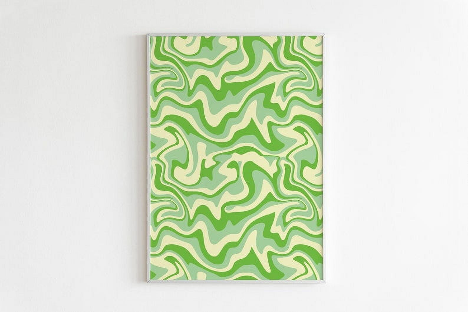 Onimhouse Poster Mid Century Modern Abstract Wall Art Print Sage Green Ppastel Abstract Print