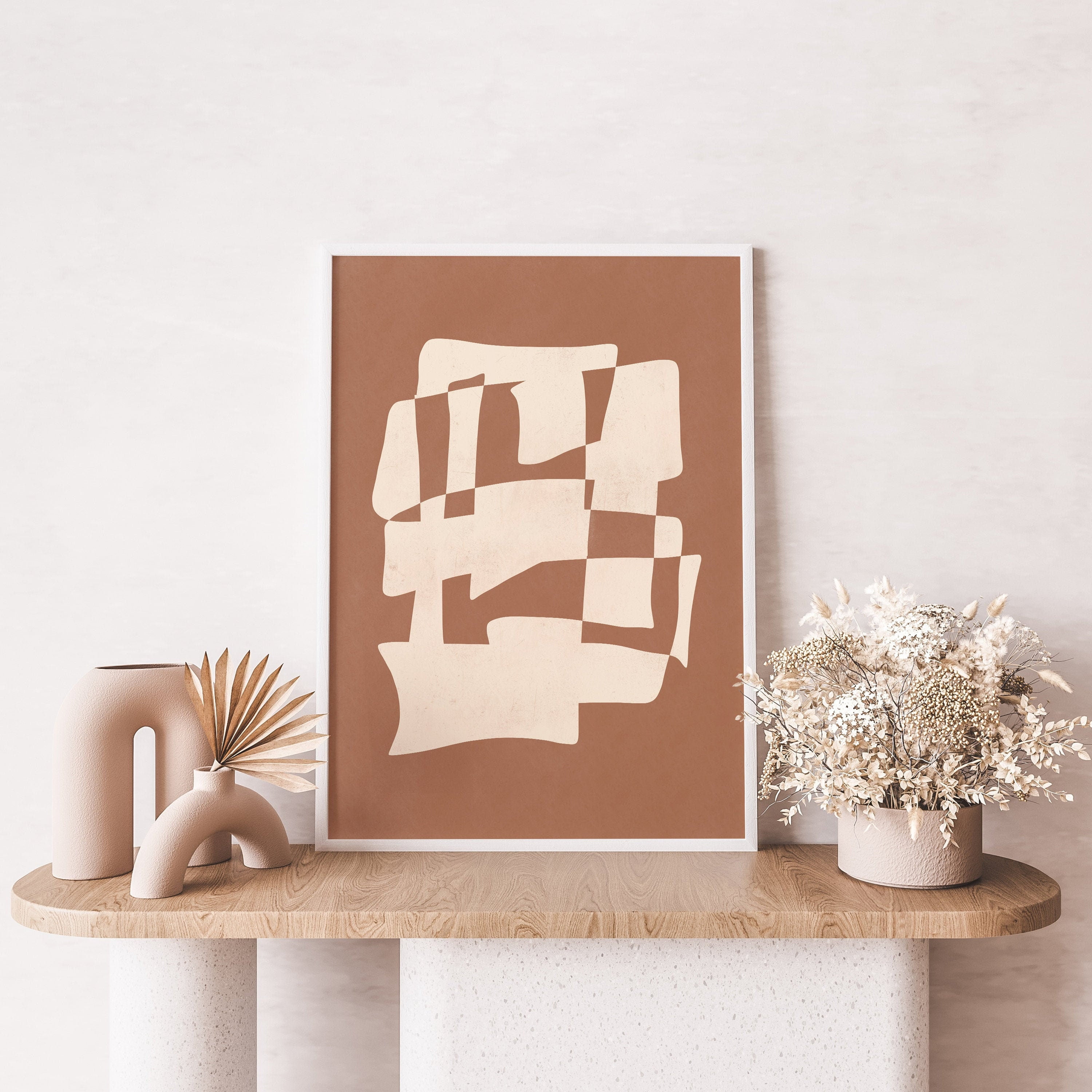 Onimhouse Poster Mid Century Wall Art, Terracotta Prints, Wall Art ...