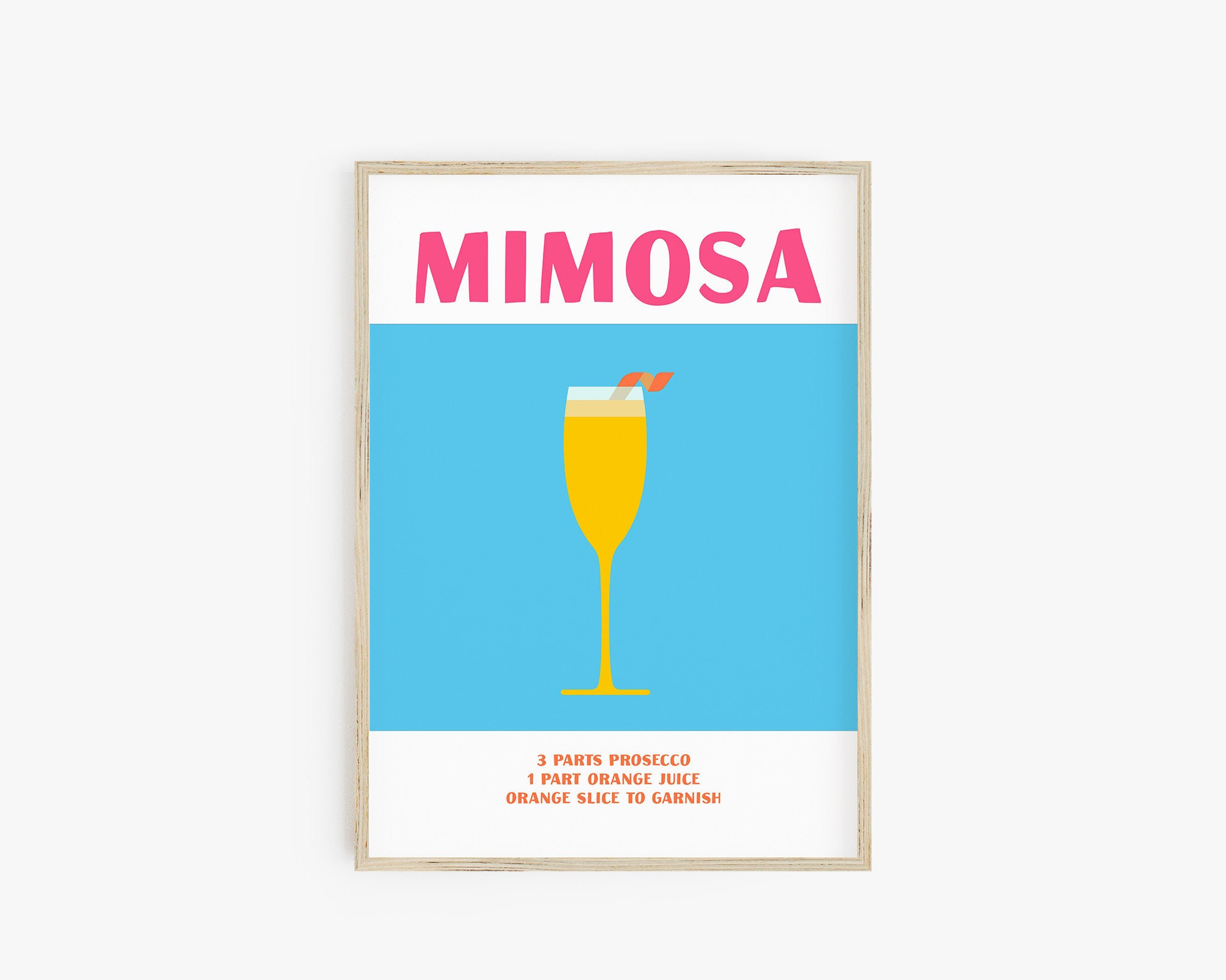 Onimhouse Poster Mimosa Poster Print, Bar Cart Print, Cocktail Print ...