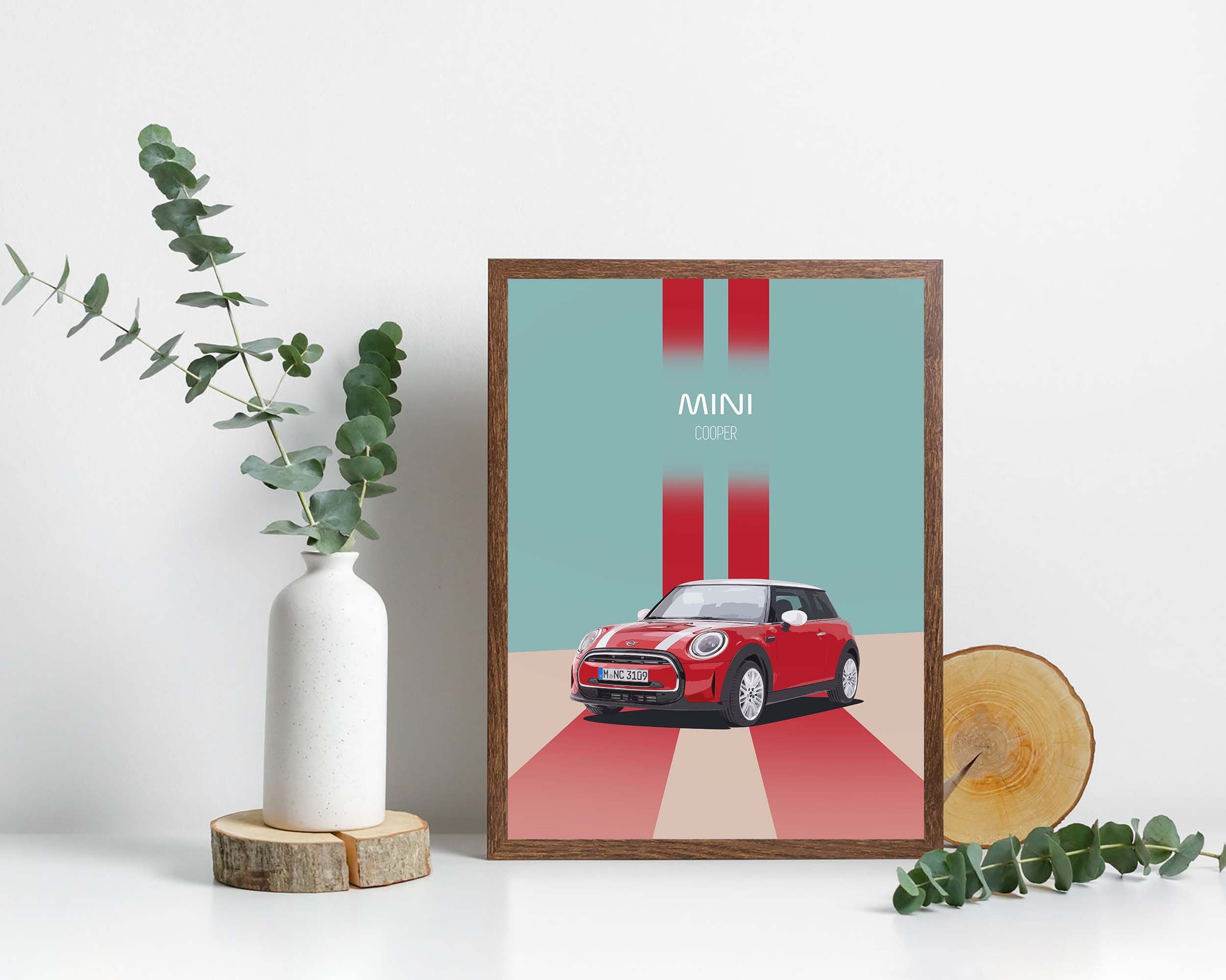 Onimhouse Poster Mini Cooper Wall Art, Mini Car Print, Mini Poster ...