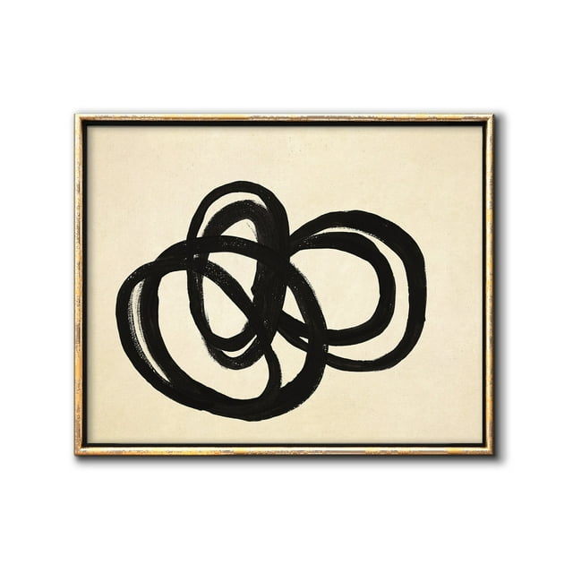 Onimhouse Poster Modern Loops painting , Black and cream minimalist ...