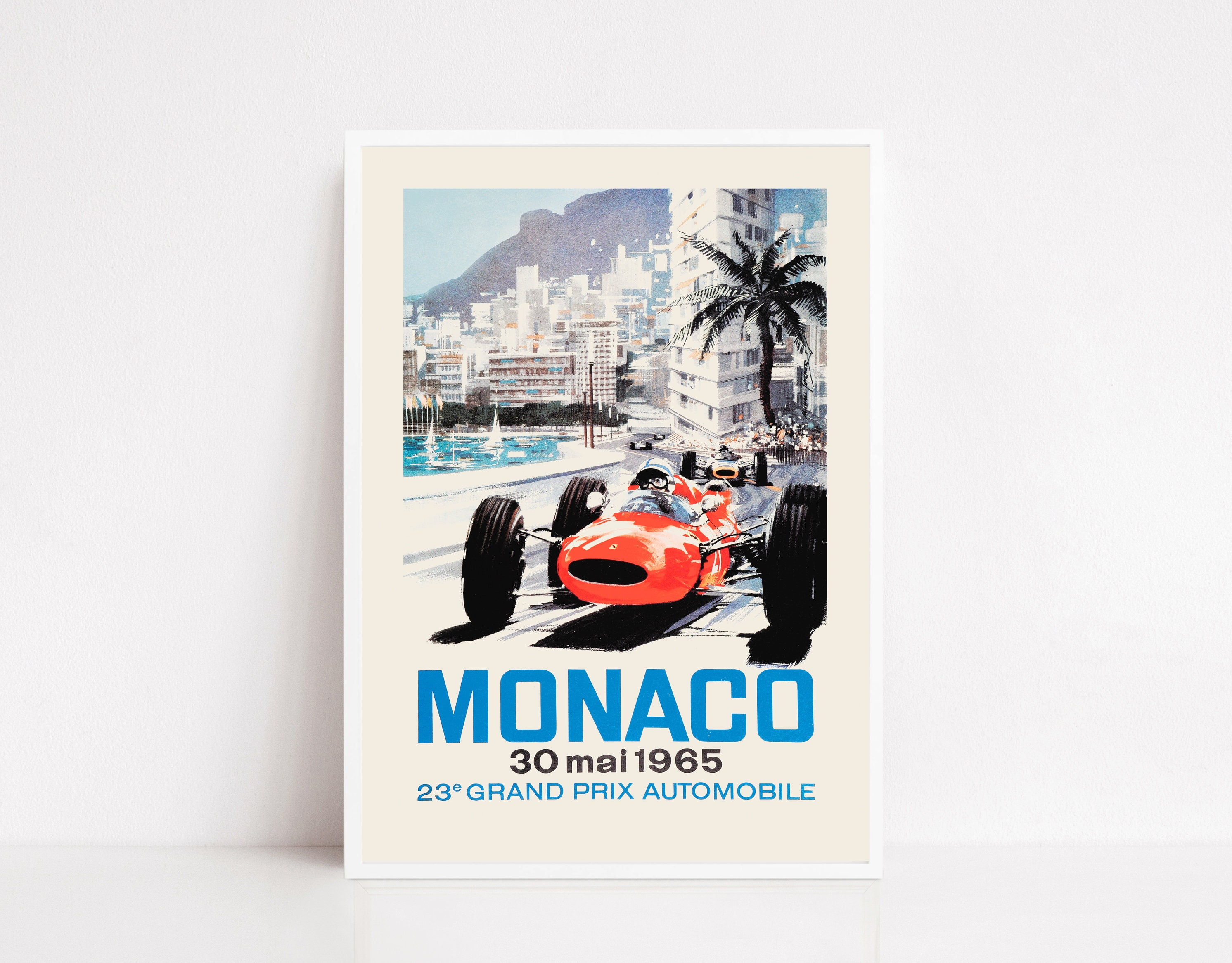 Onimhouse Poster Monaco Grand Prix 1965 Vintage Car Poster- UNFRAMED ...