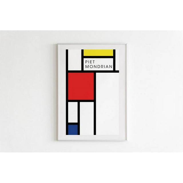 Onimhouse Poster Mondrian Exhibition Poster , Mondrian Art Print , Piet ...