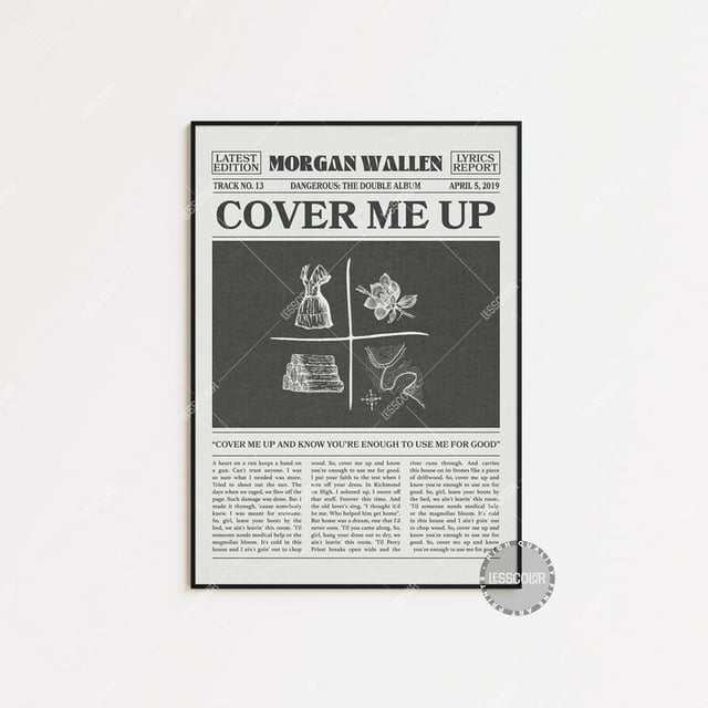 Onimhouse Poster Morgan Wallen Retro Newspaper Print, Cover me Up ...