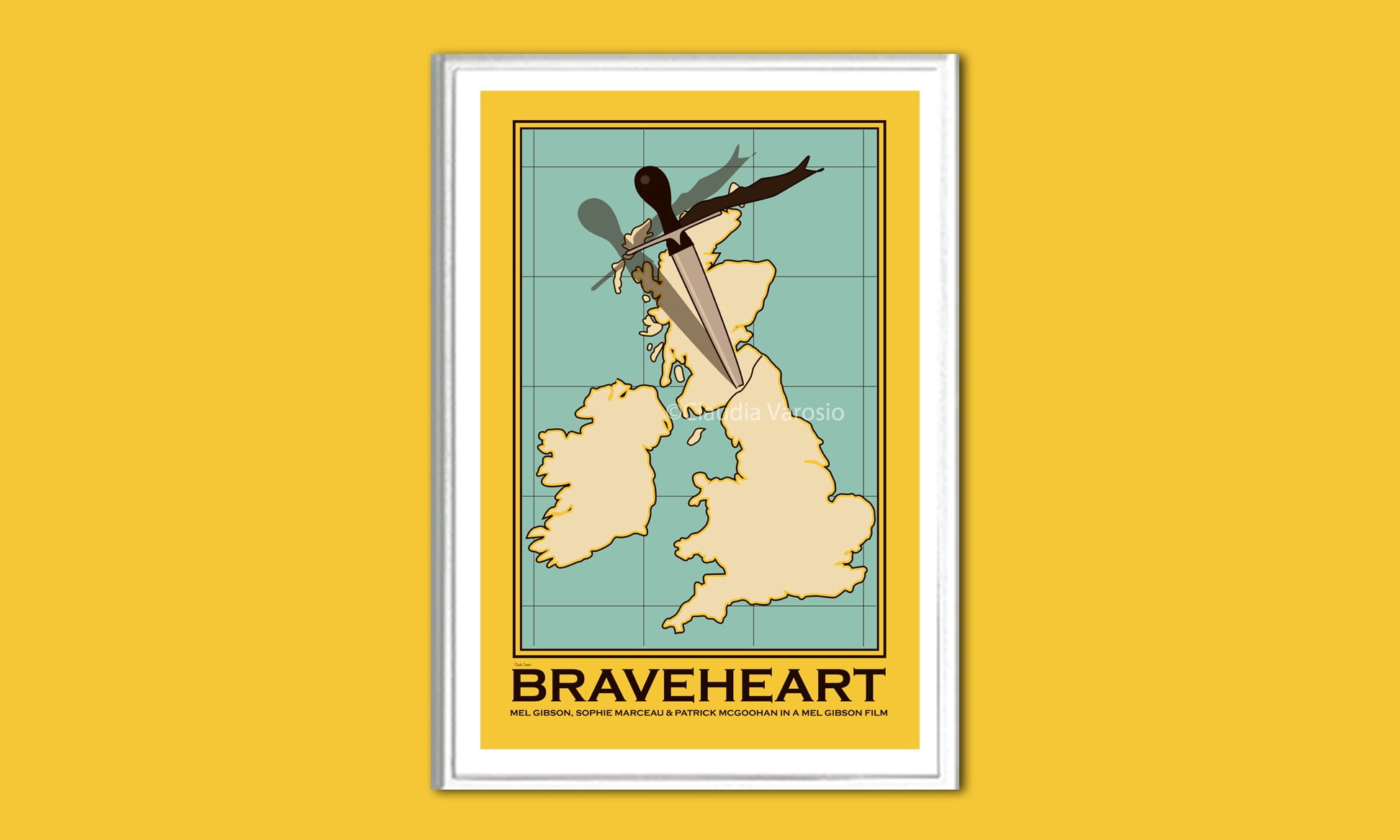 Onimhouse Poster Movie Poster Braveheart retro map print in various ...
