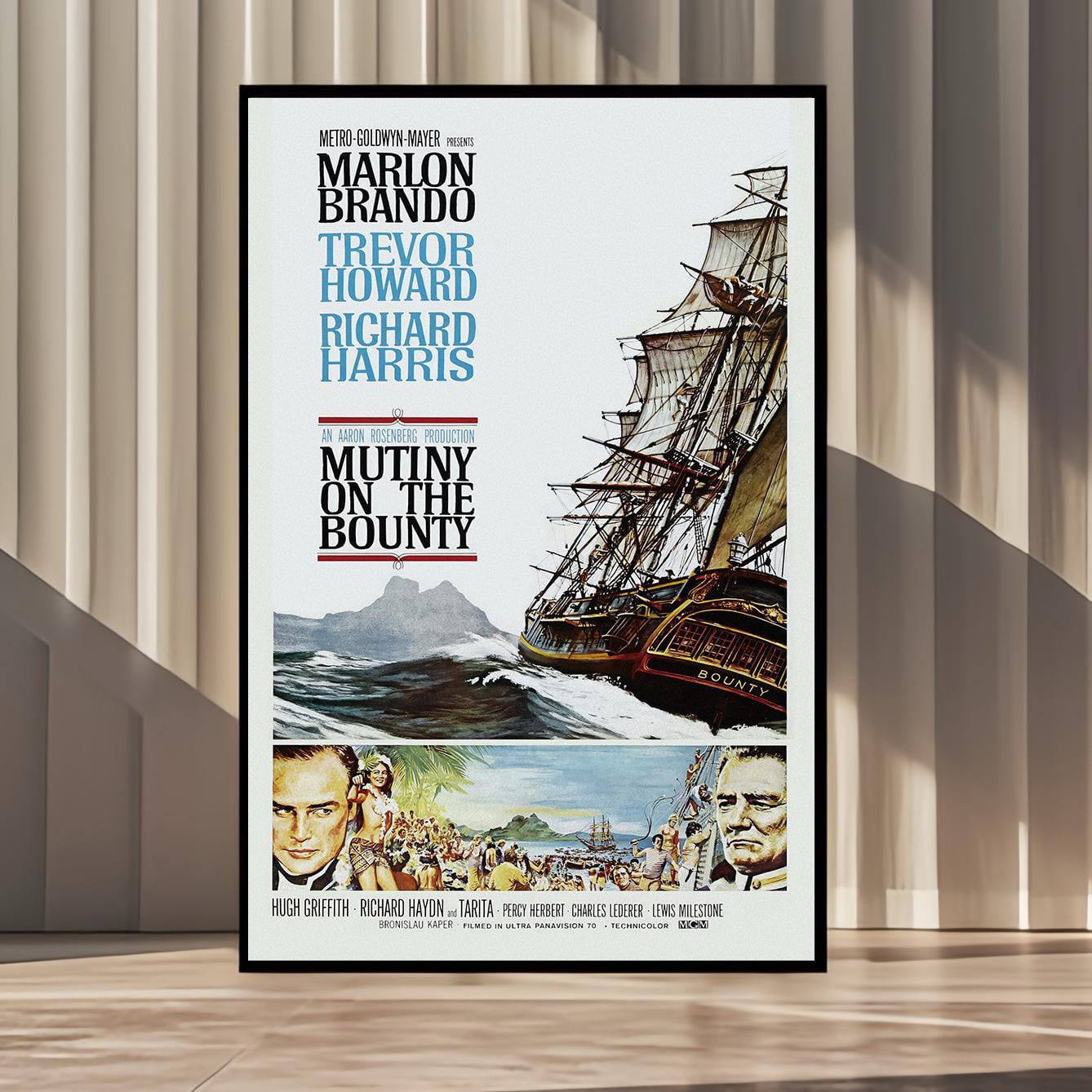 Onimhouse Poster Mutiny On The Bounty Marlon Brando Retro Movie Poster ...