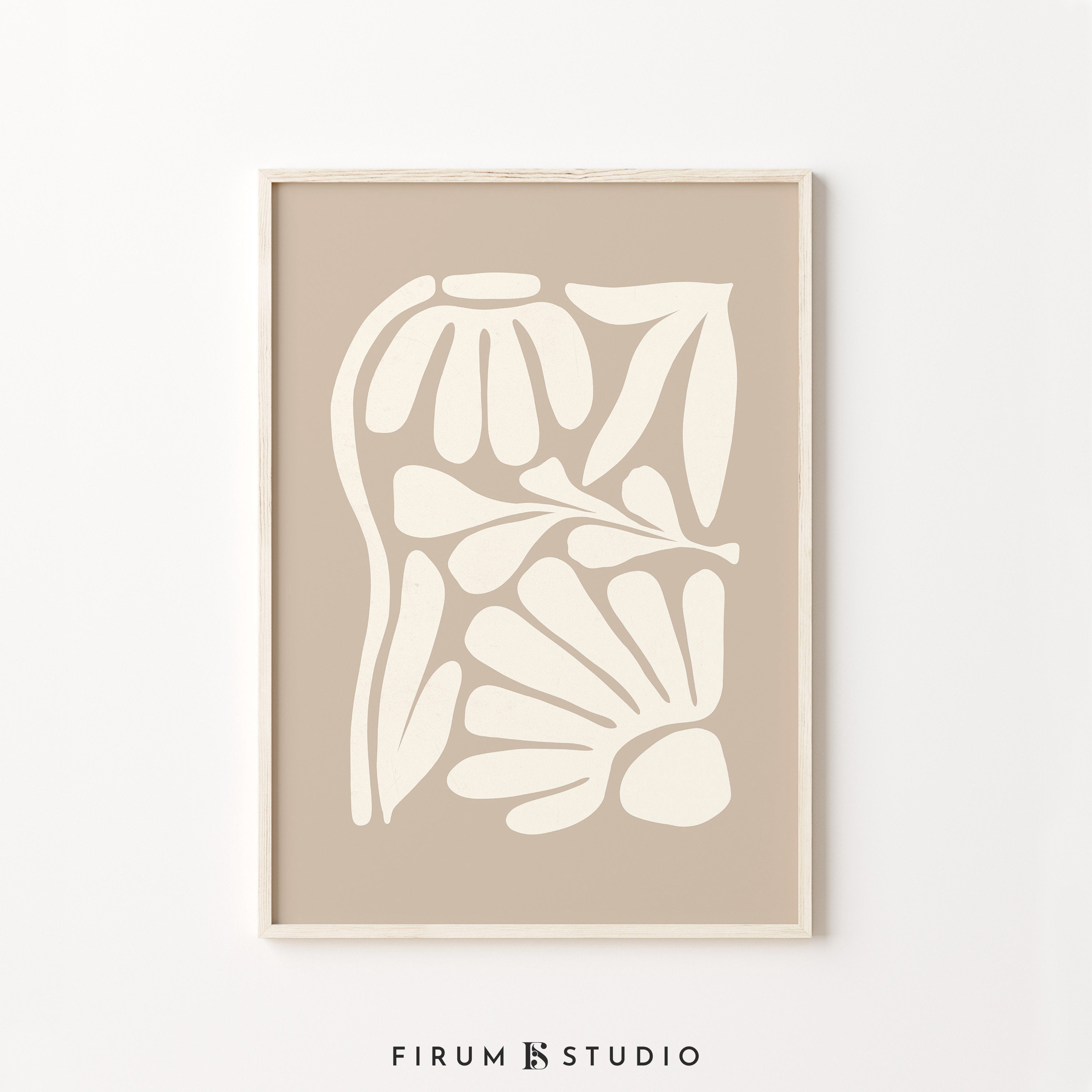 Onimhouse Poster Neutral Botanical, Japandi Wall Art, Organic ...