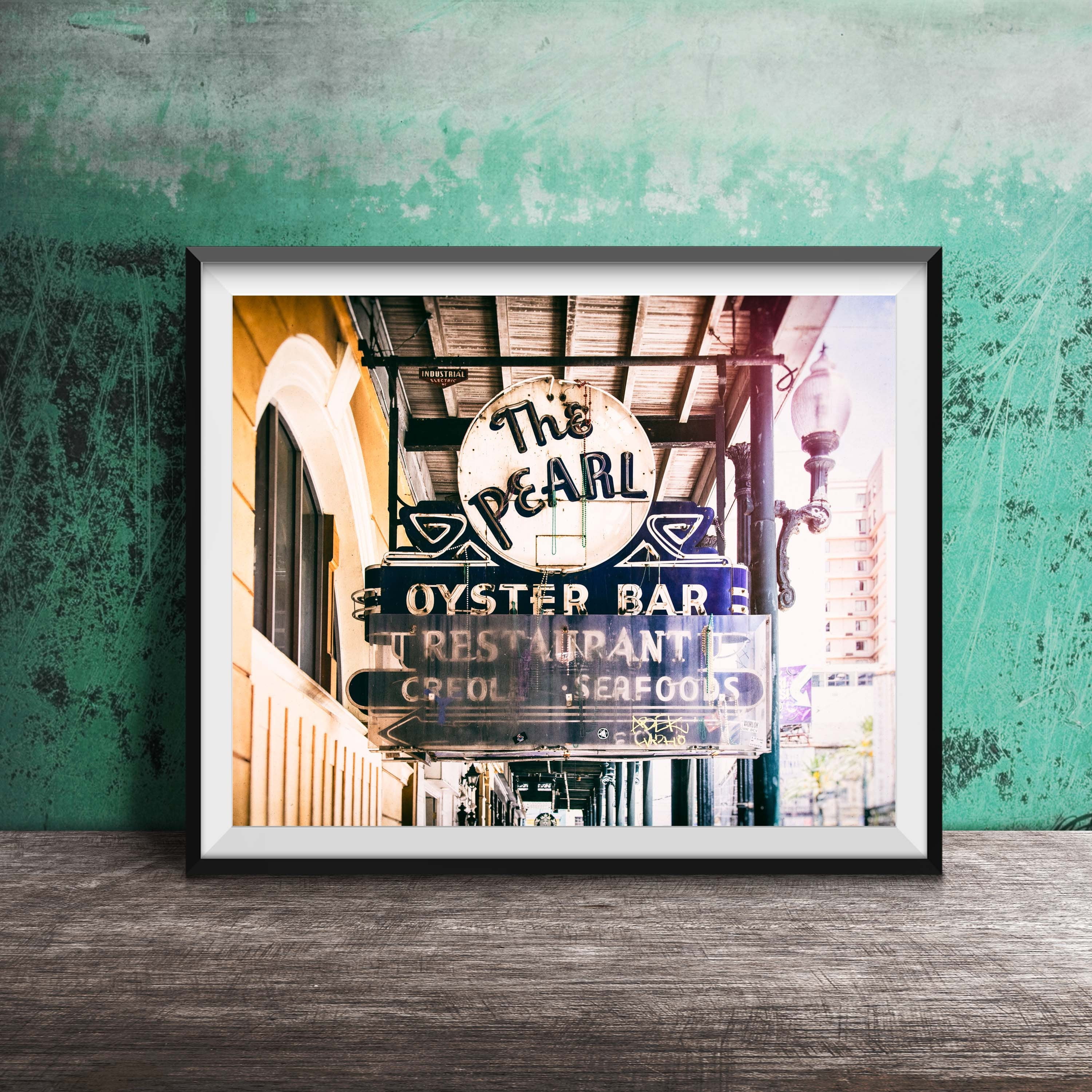 Onimhouse Poster New Orleans, The Pearl Oyster Bar Wall Art - Nola Sign ...