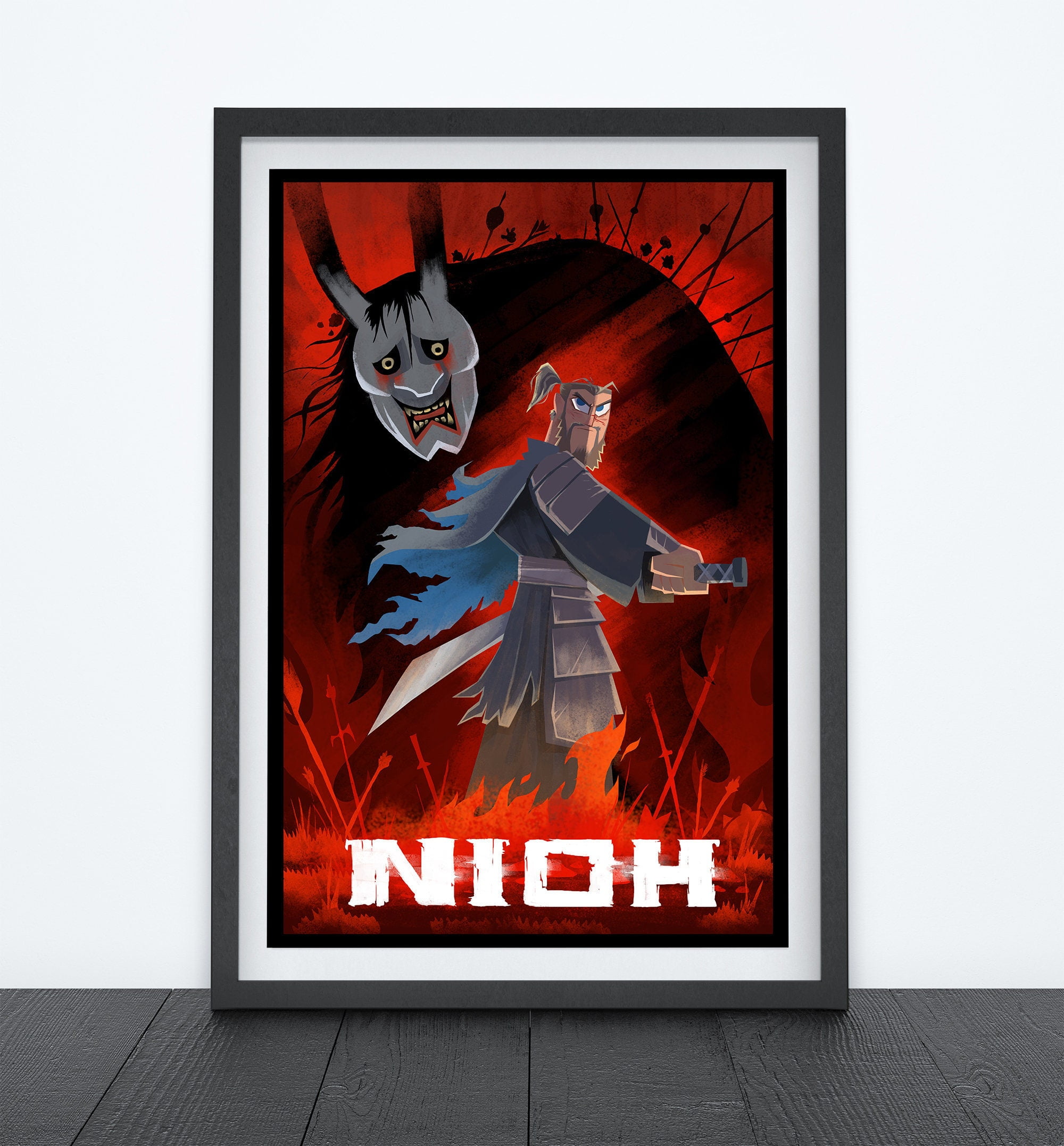 Onimhouse Poster Nioh Samurai Jack Mashup Video Game Poster, Video Game ...
